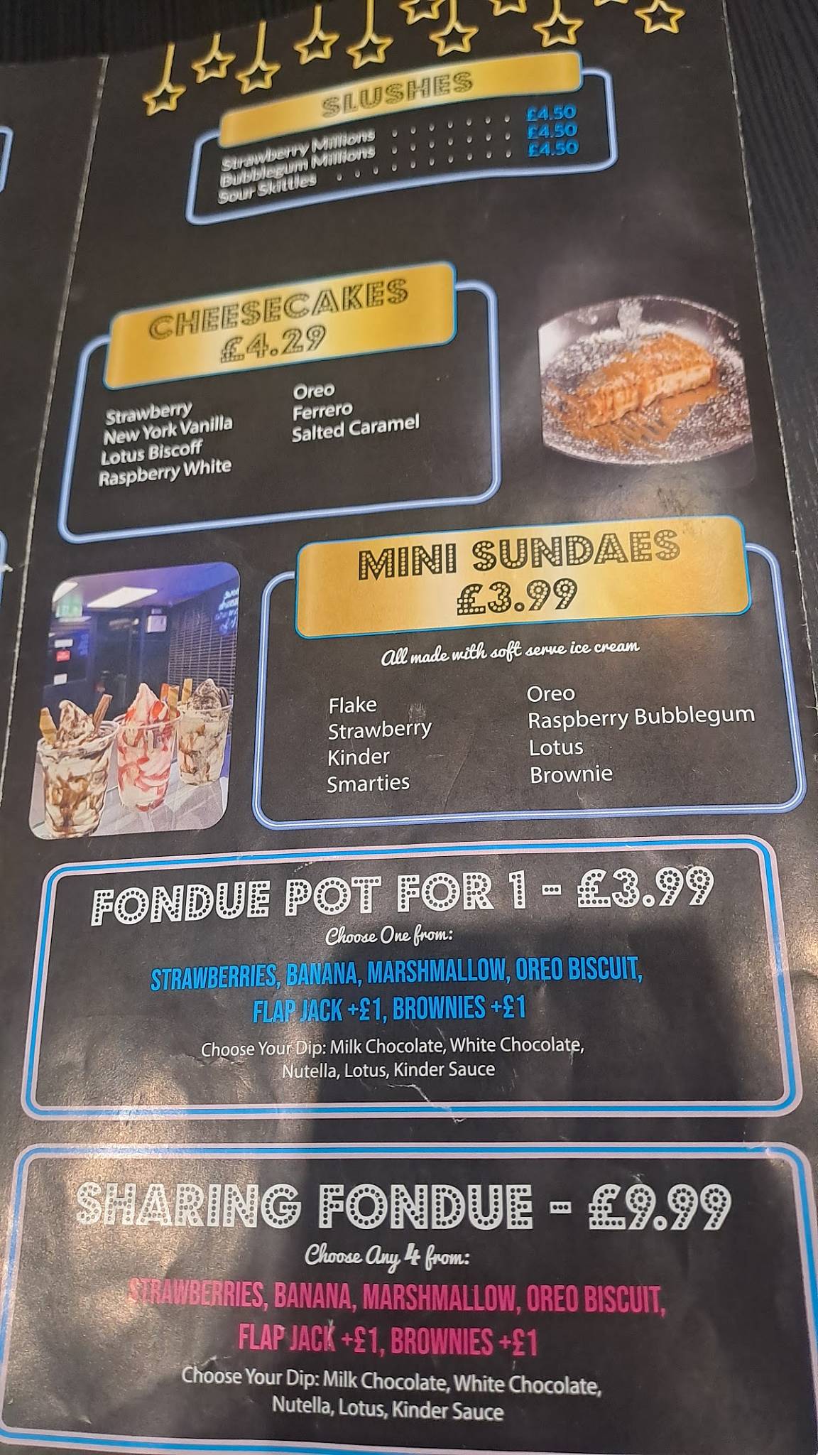 Menu at Sweet Dreams Sunderland cafe, Sunderland