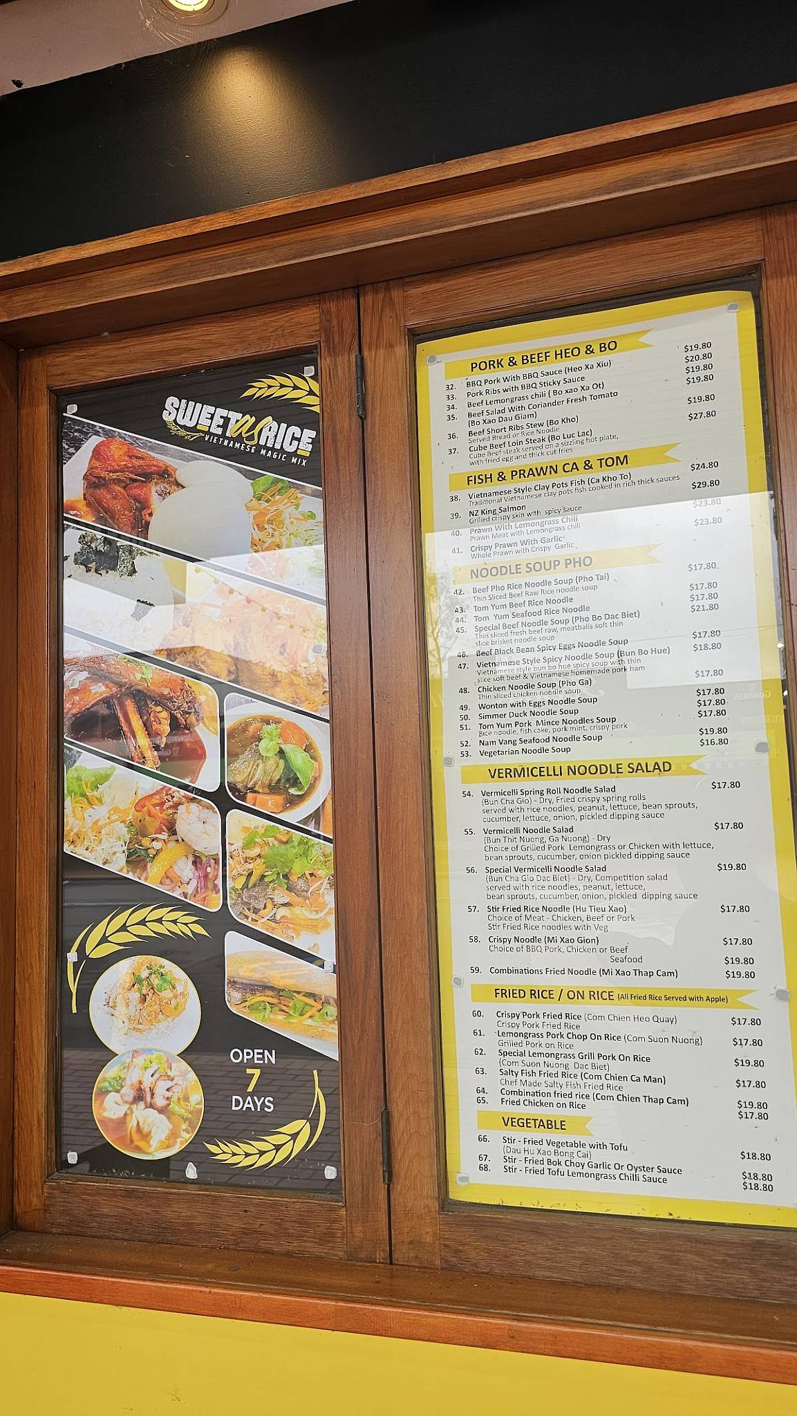 Menu at Sweet as Rice restaurant, Rotorua