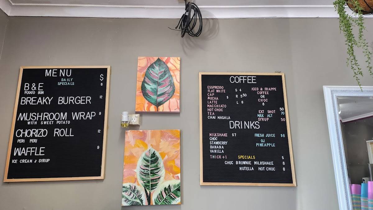 Menu at Sweetie's Coffee Shop and Takeaway, Karabar