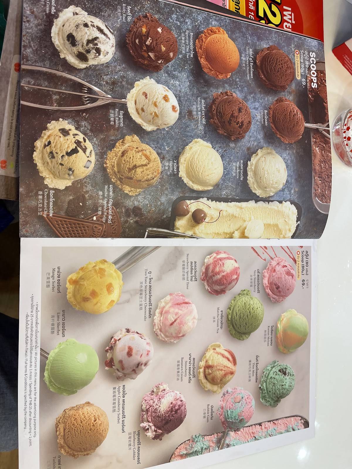 Menu at Swensen's Mixt Chatuchak restaurant, Bangkok