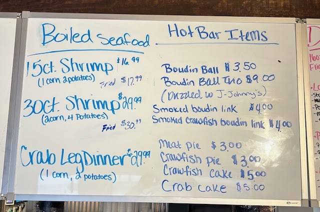 Menu at T-Johnny's Seafood and Cajun Market restaurant, Coweta