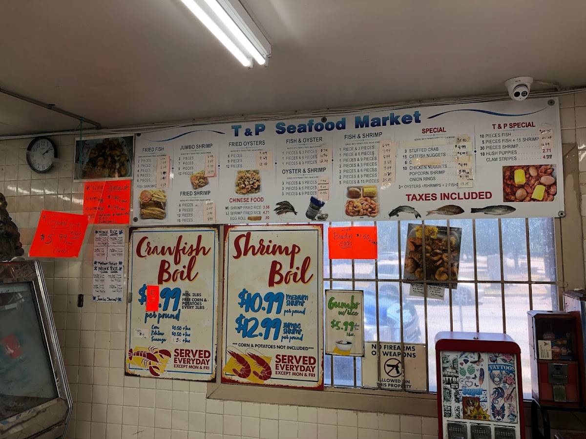Menu at T.P. Seafood restaurant, Houston