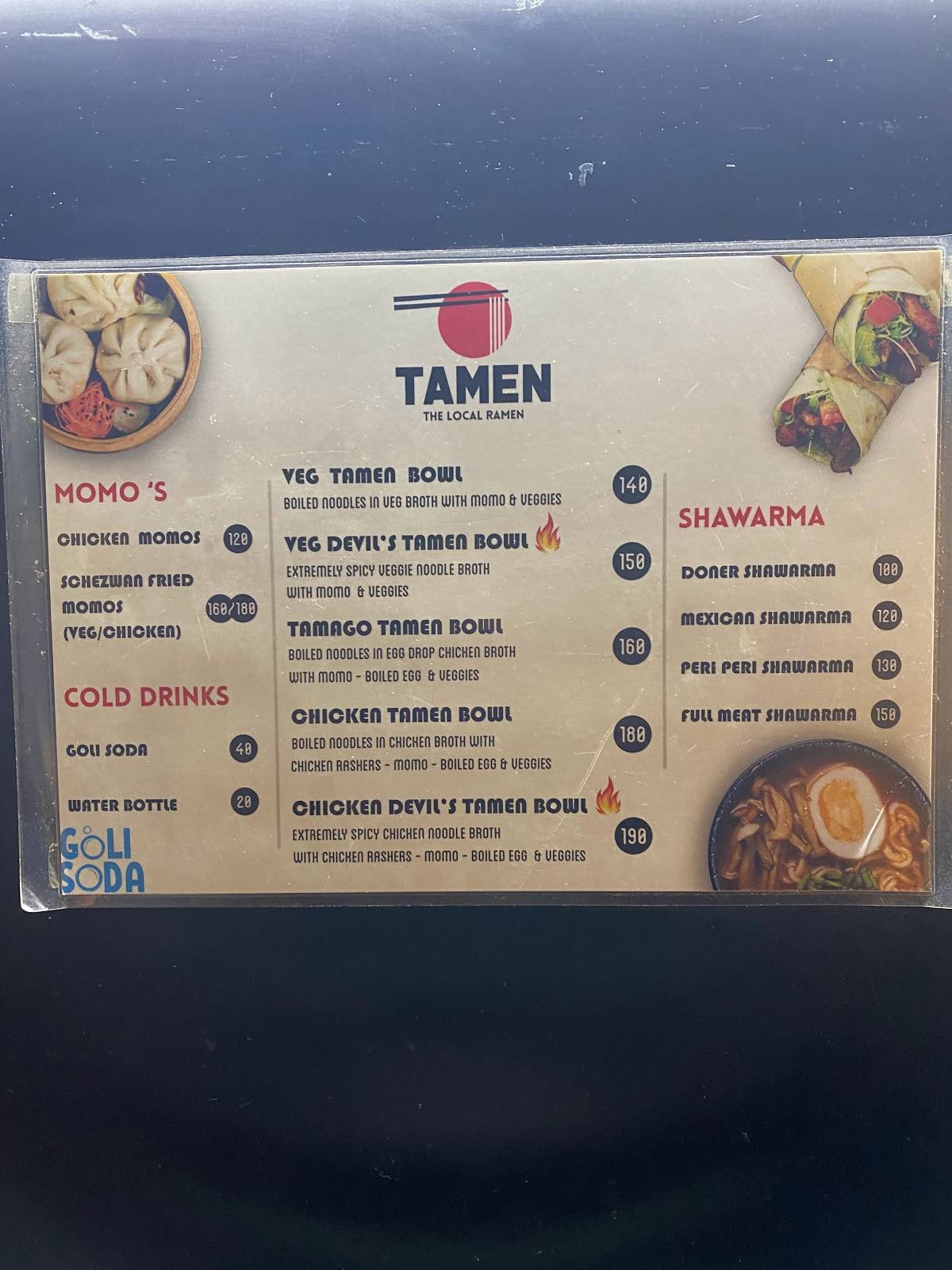 Menu at TAMEN - THE LOCAL RAMEN, Chennai, No.12