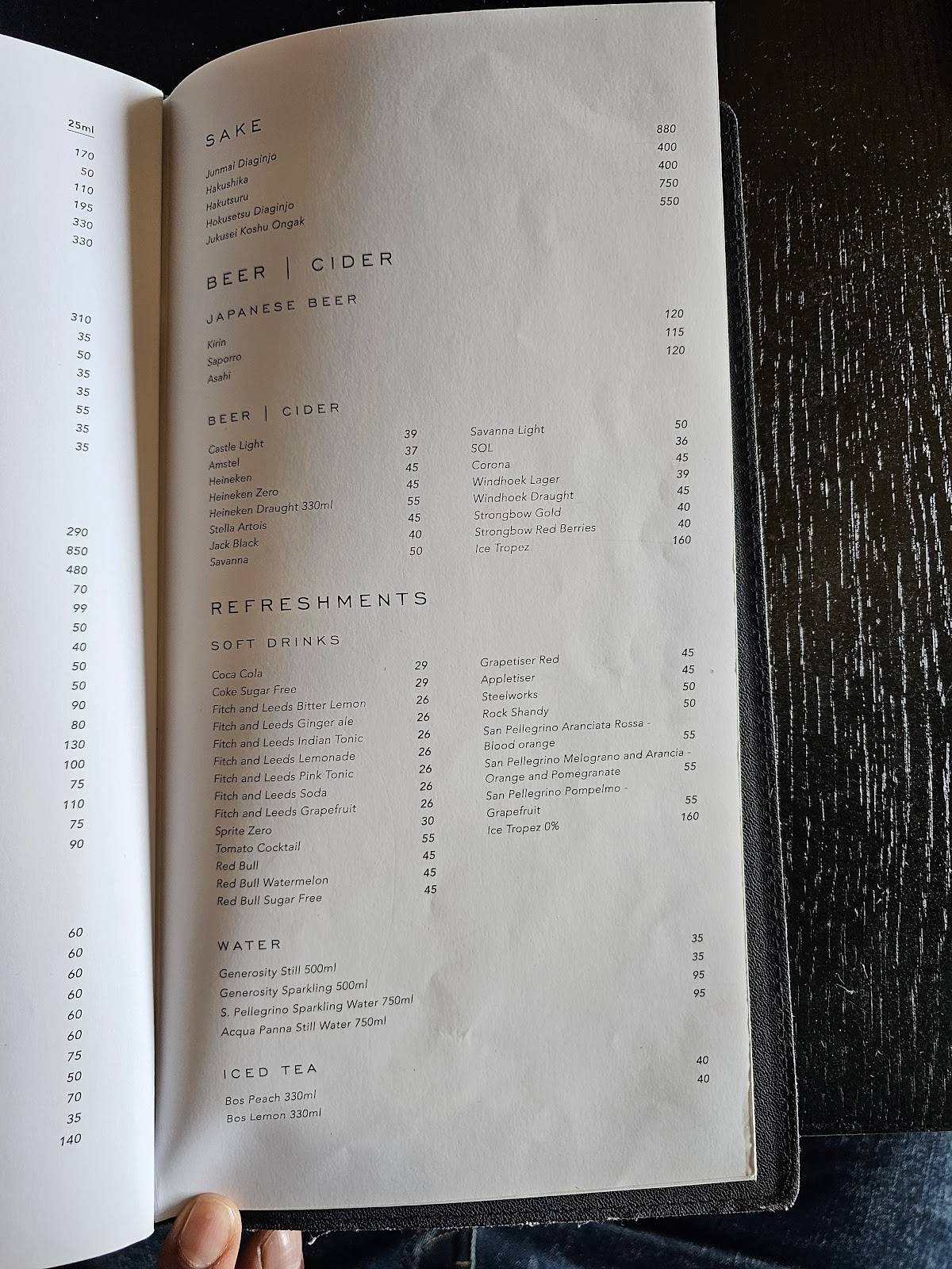 Menu at TANG Asian Luxury Restaurant & Bar, Sandton