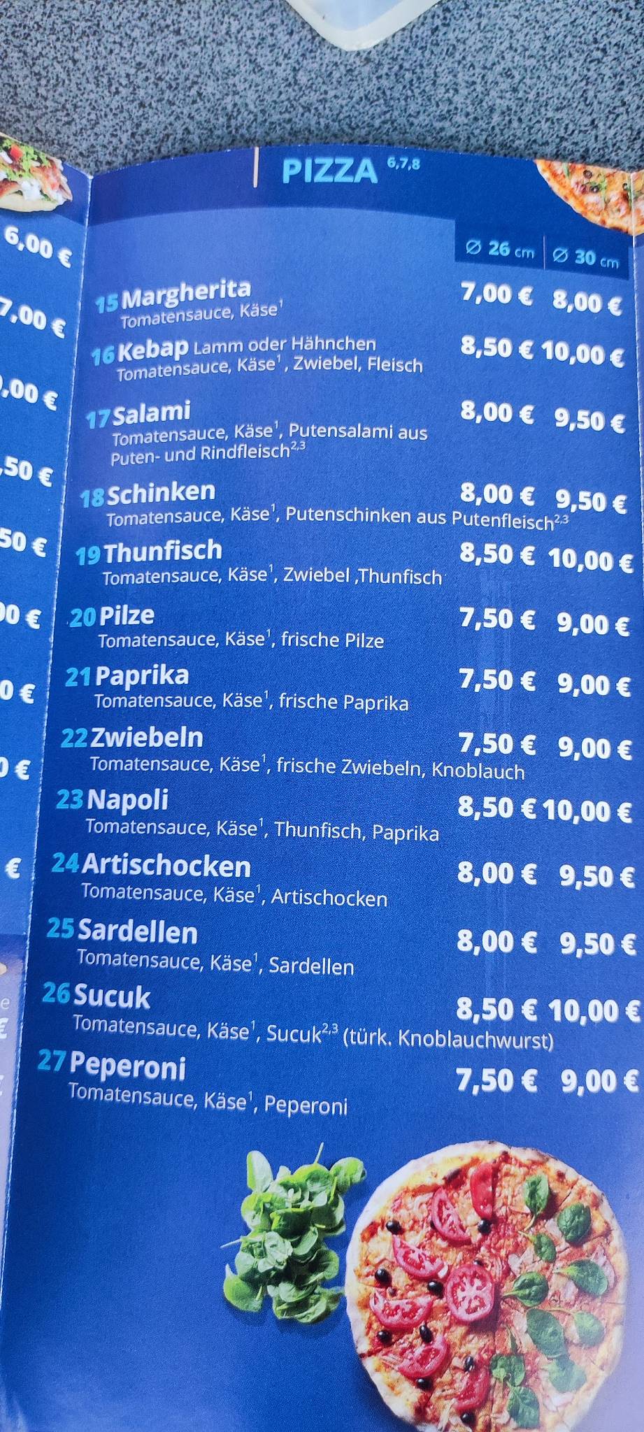 Speisekarte von TAT - Kebap Pizza Haus, Osnabrück