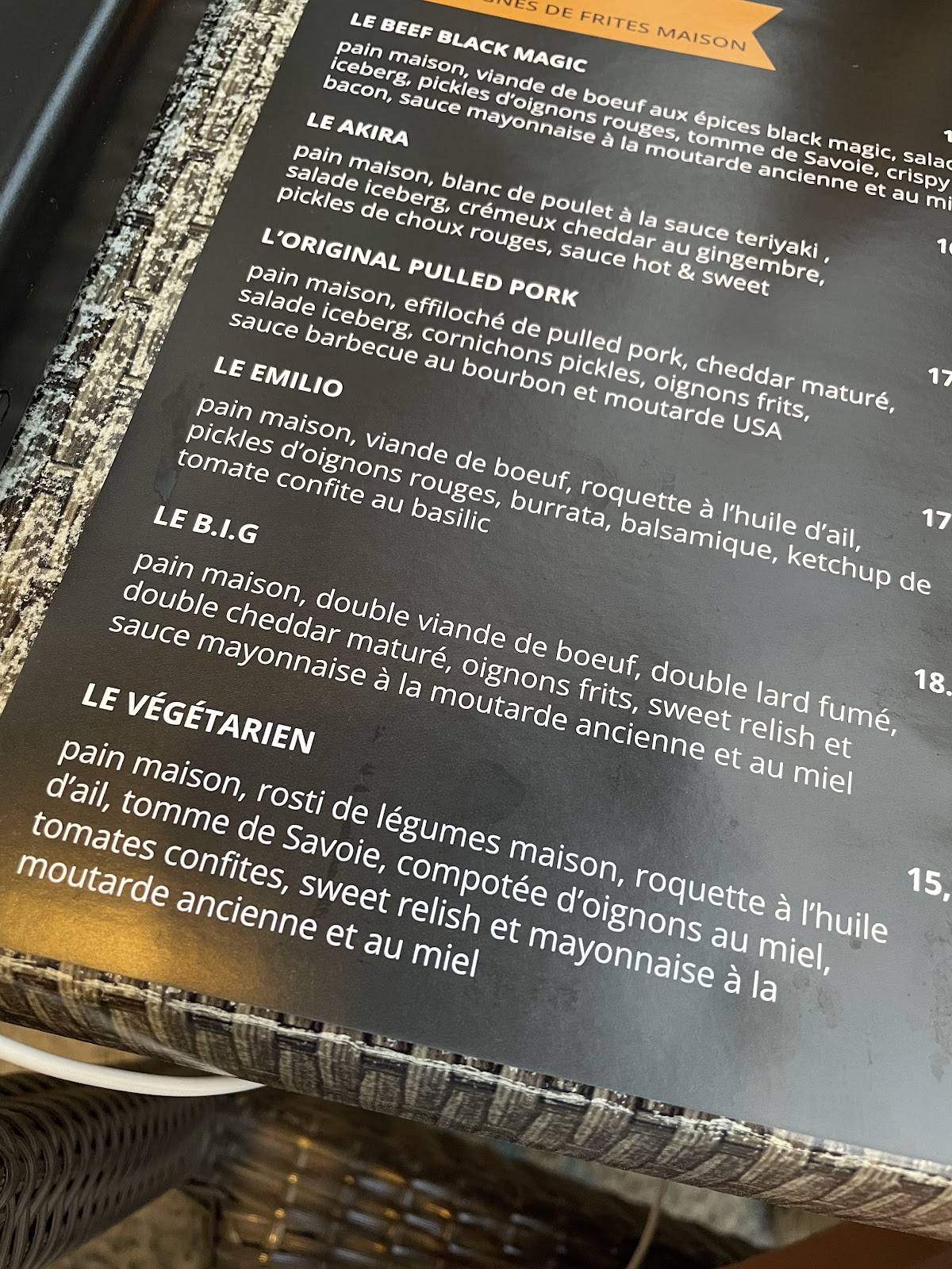 Menu au THE HOME RESTAURANT, Bédoin