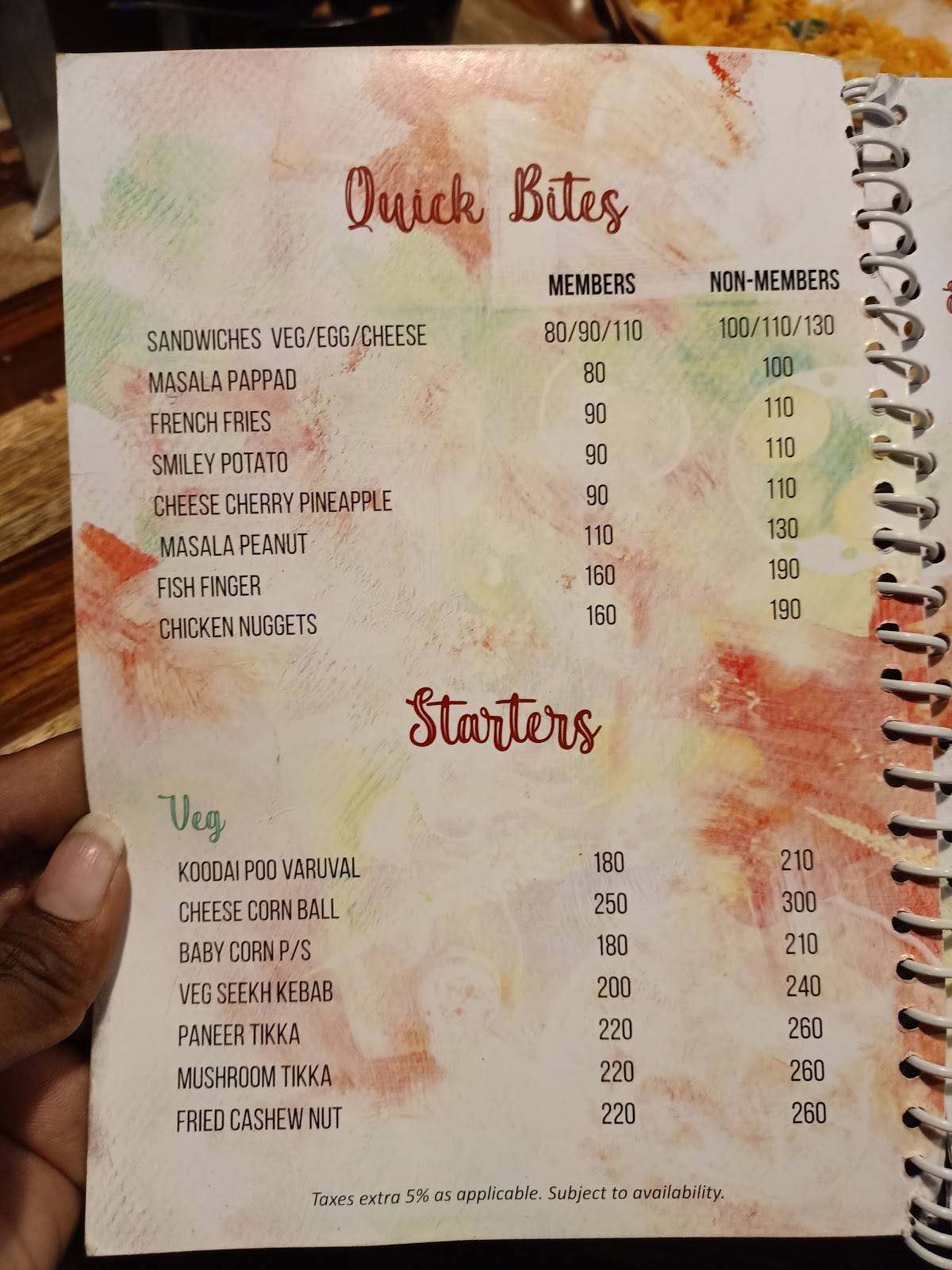 Menu at TN27 Restobar, Salem