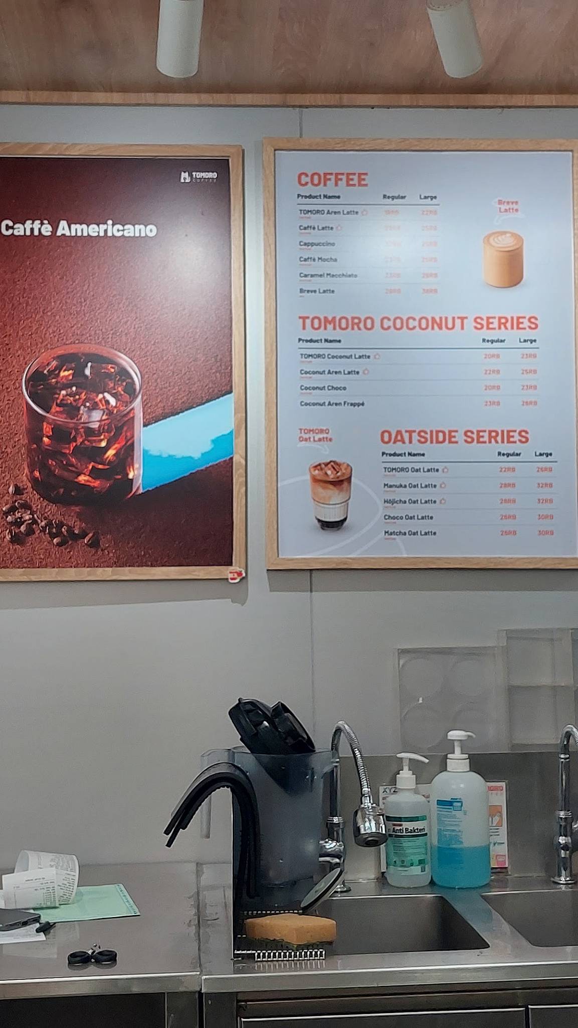 Menu at TOMORO COFFEE - Sabang, Central Jakarta