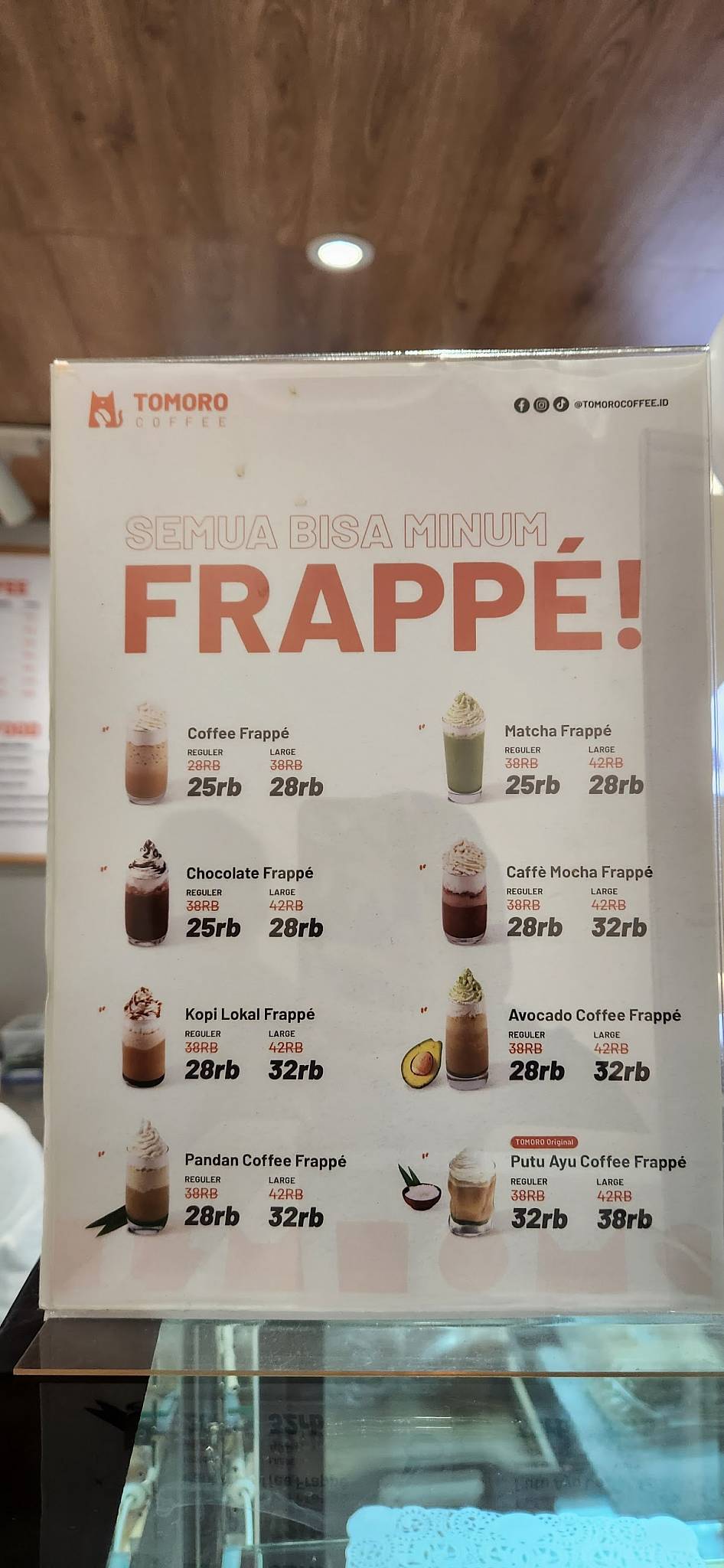 Menu at TOMORO COFFEE - Sabang, Central Jakarta