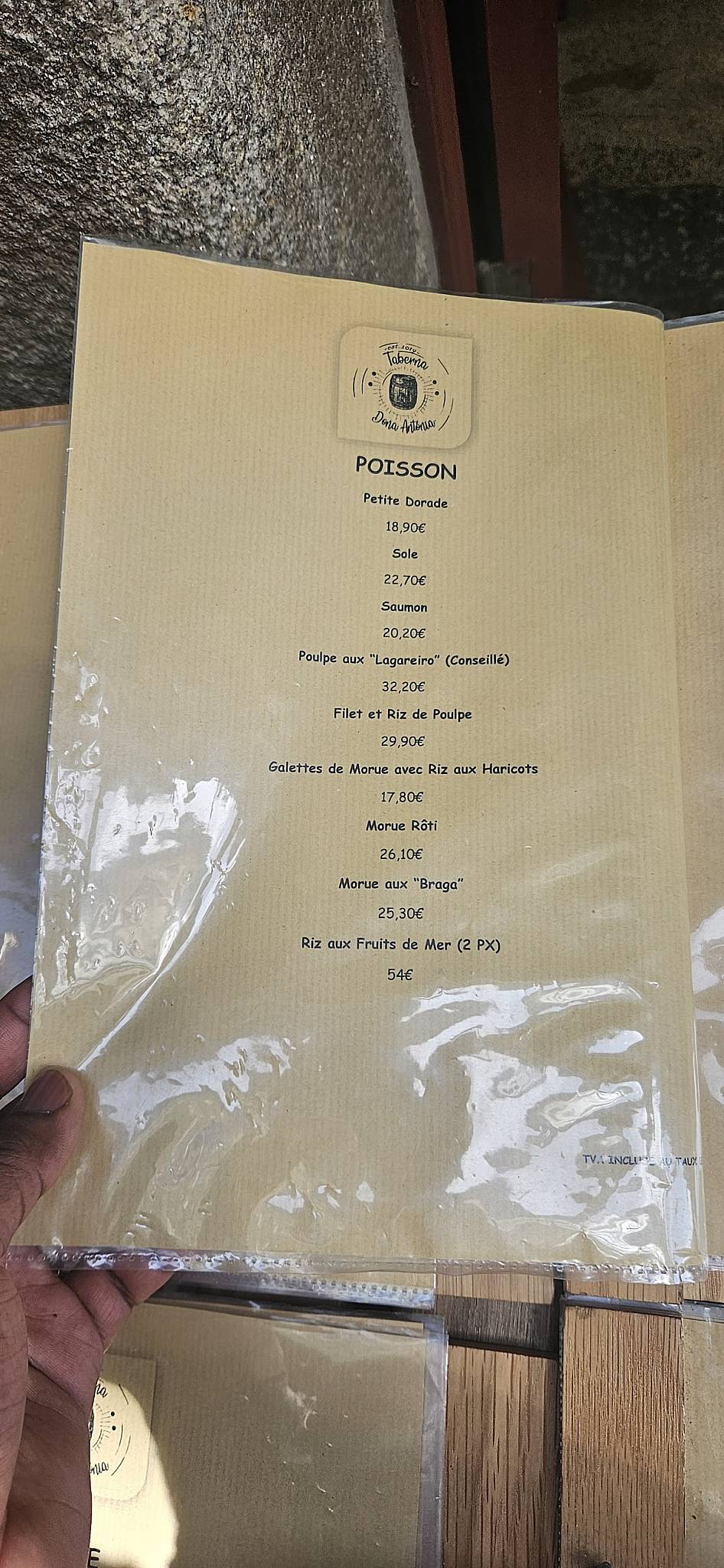 Menu at Taberna Dona Antonia restaurant, Porto, R. dos Mercadores 16 18