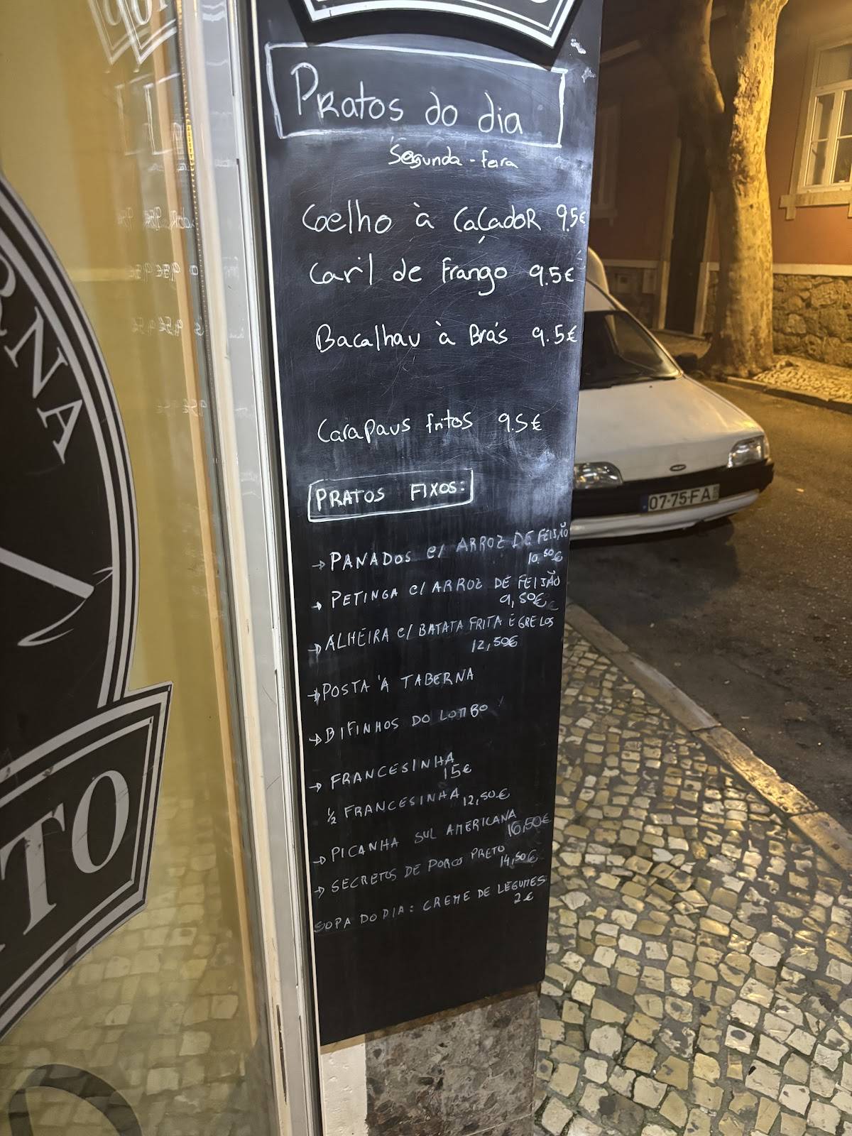 Menu em Taberna Oporto restaurante, Carcavelos