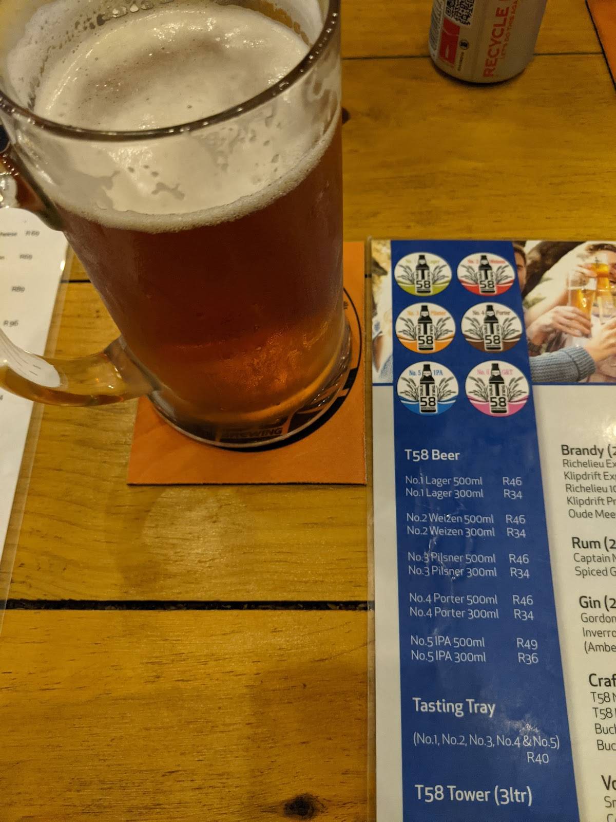 Menu at Table 58 Brewing pub & bar, East London