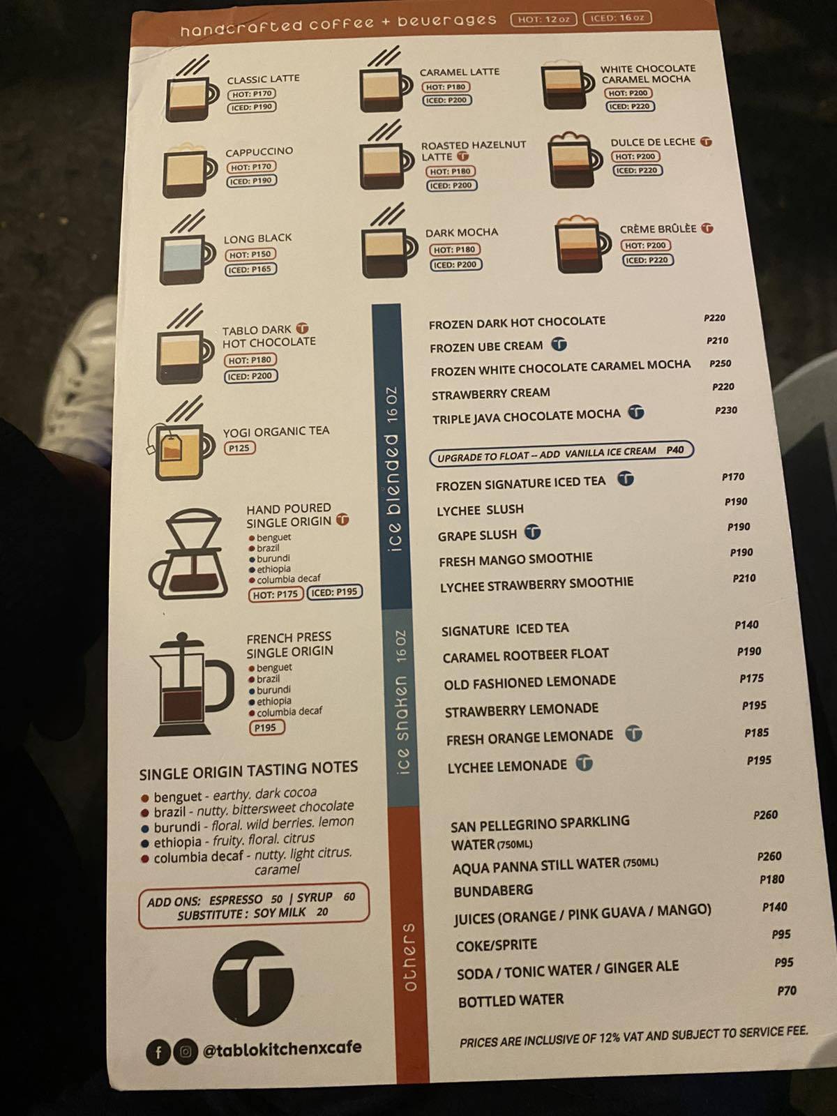 Menu at Tablo Kitchen x Cafe Timog QC, Quezon City
