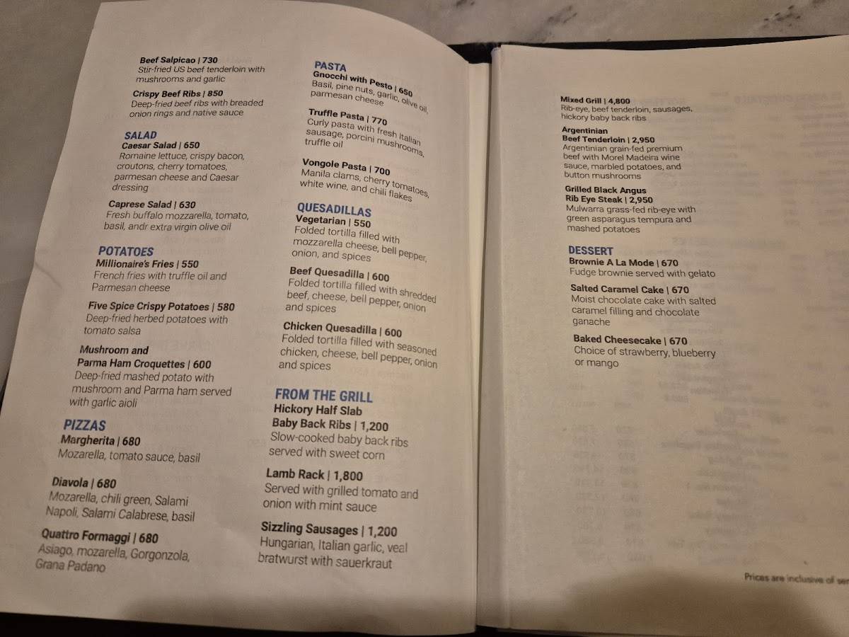 Menu at Straight Up Rooftop Bar at Seda BGC, Taguig, Seda Hotel Rooftop