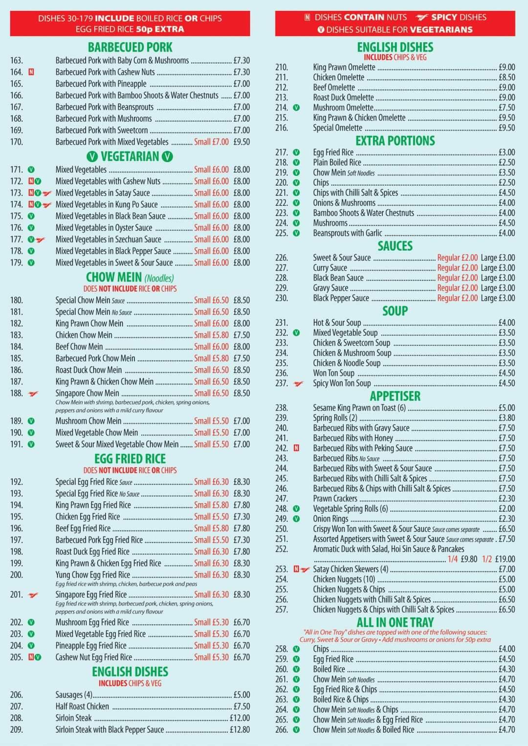 Menu at Tang's Kitchen restaurant, Stockton-on-Tees