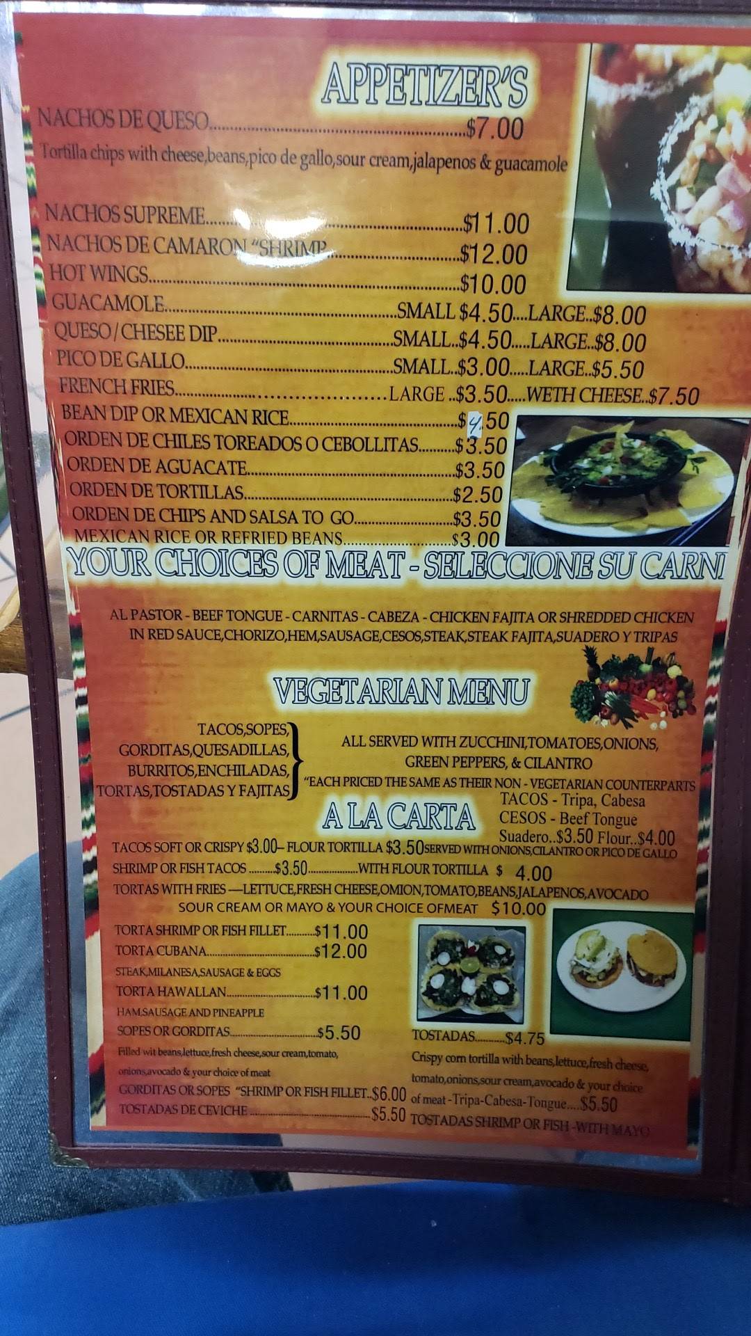 Menu at Taqueria El Bronco restaurant, St. Louis
