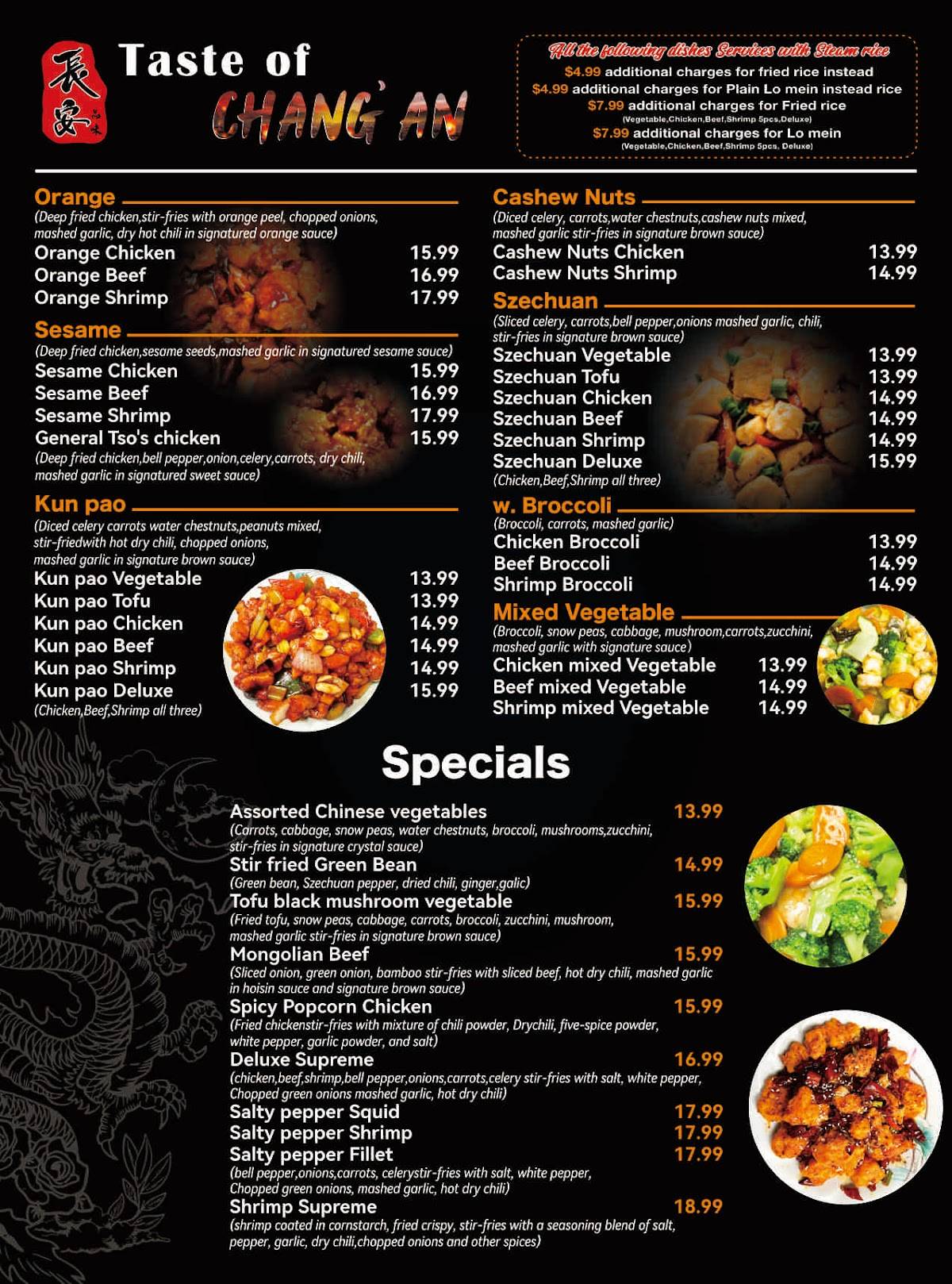Menu at Taste of Chang'An * take-out, Chinese Buffet $10.99, Hot pot ...