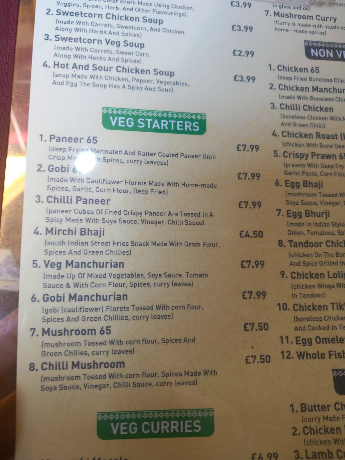 Menu at Taste of Hyderabad - EastHam restaurant, London