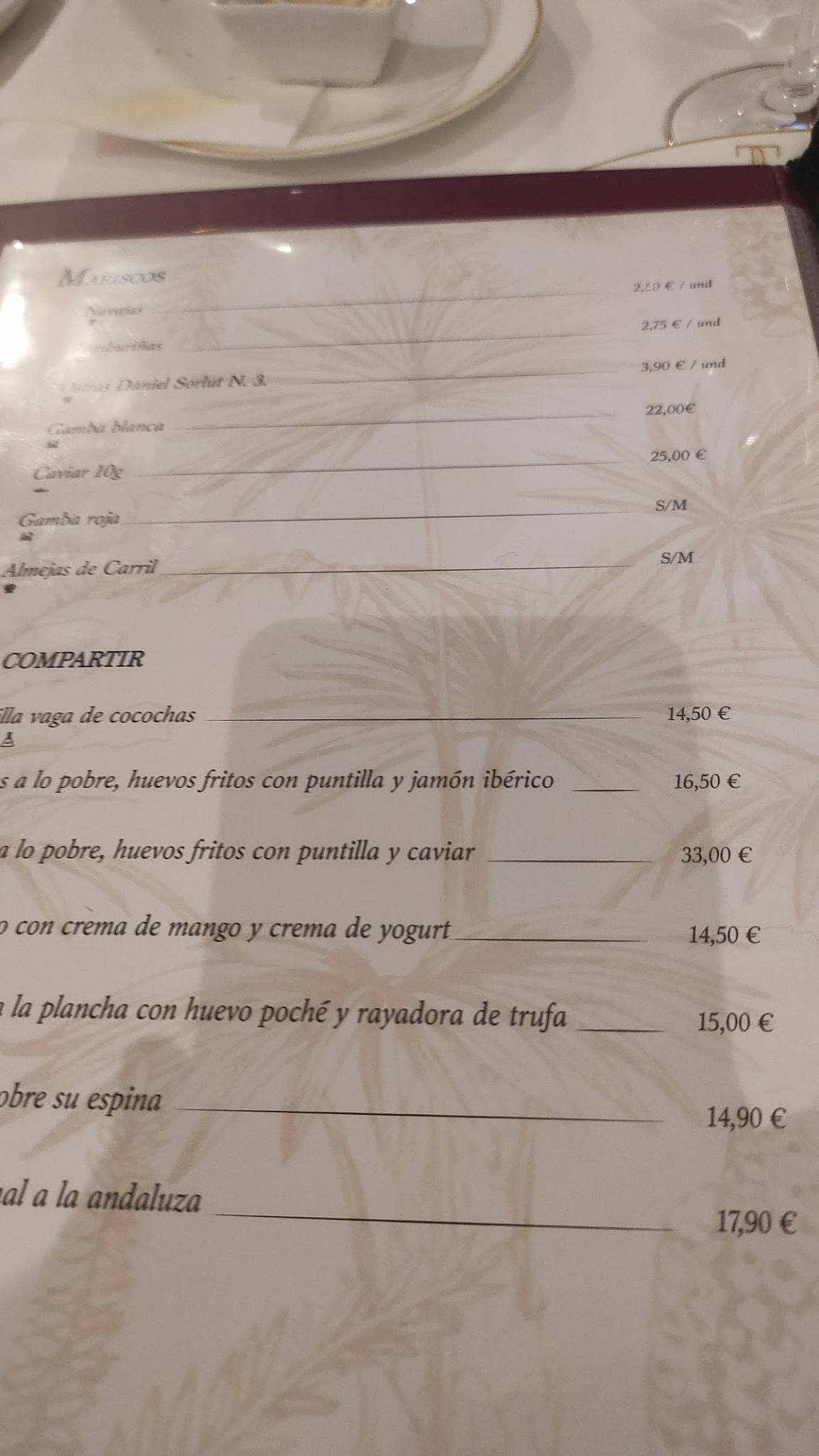 Carta de Telma Lobby & Restaurant, Albacete