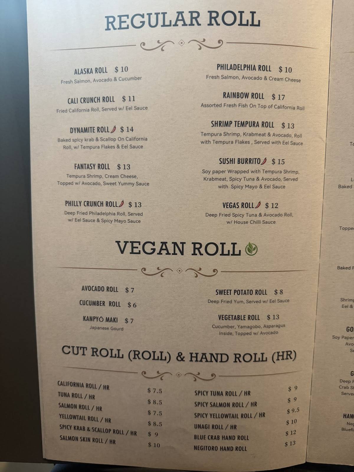 Menu at Tenmaya Japanese Restaurant, Eastvale