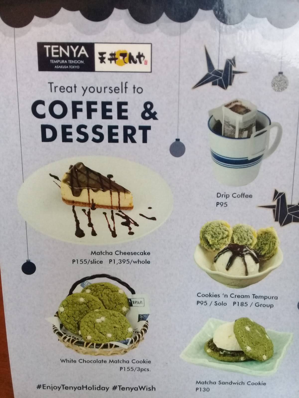 Menu at Tenya (Festival Mall, Alabang) restaurant, Muntinlupa