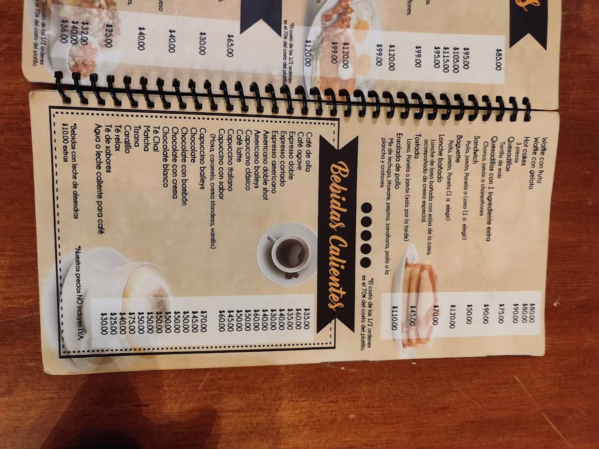 Menu at Cafeteria De ROSSI, Tequila