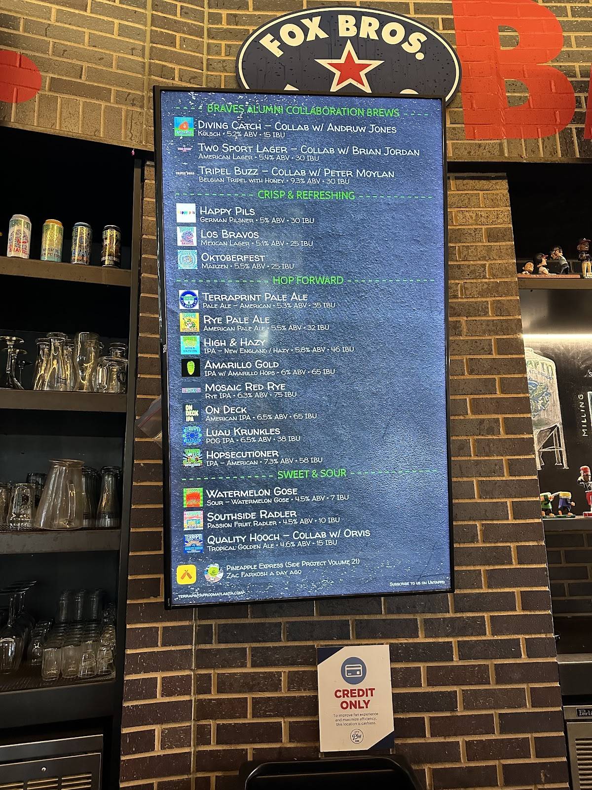 Menu at Terrapin Taproom pub & bar, Atlanta, 755 Battery Ave SE