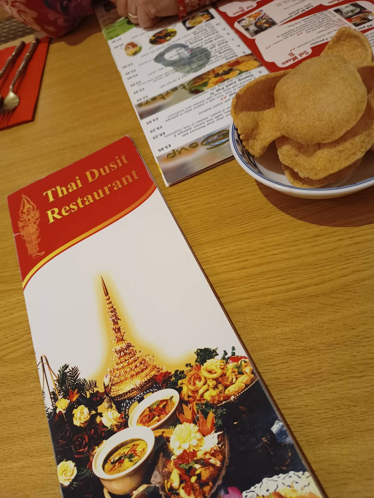 Menu at Thai Dusit restaurant, Coventry