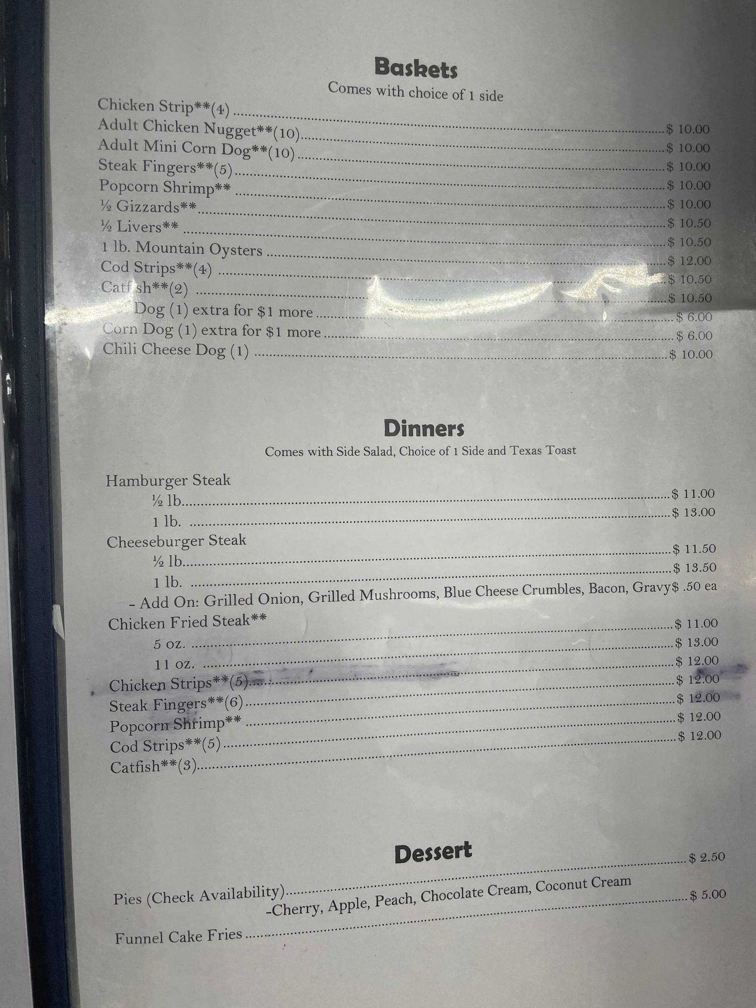 Menu at That "New" Place restaurant, Olmitz