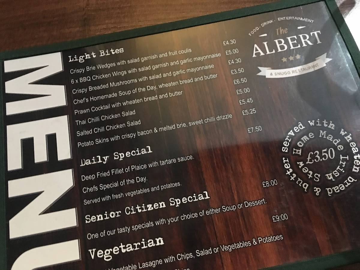Menu at The Albert pub & bar, Banbridge