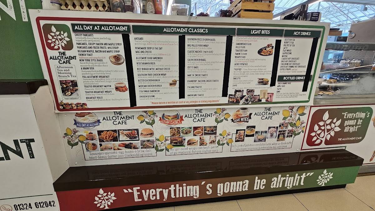 Menu at The Allotment Cafe, Falkirk