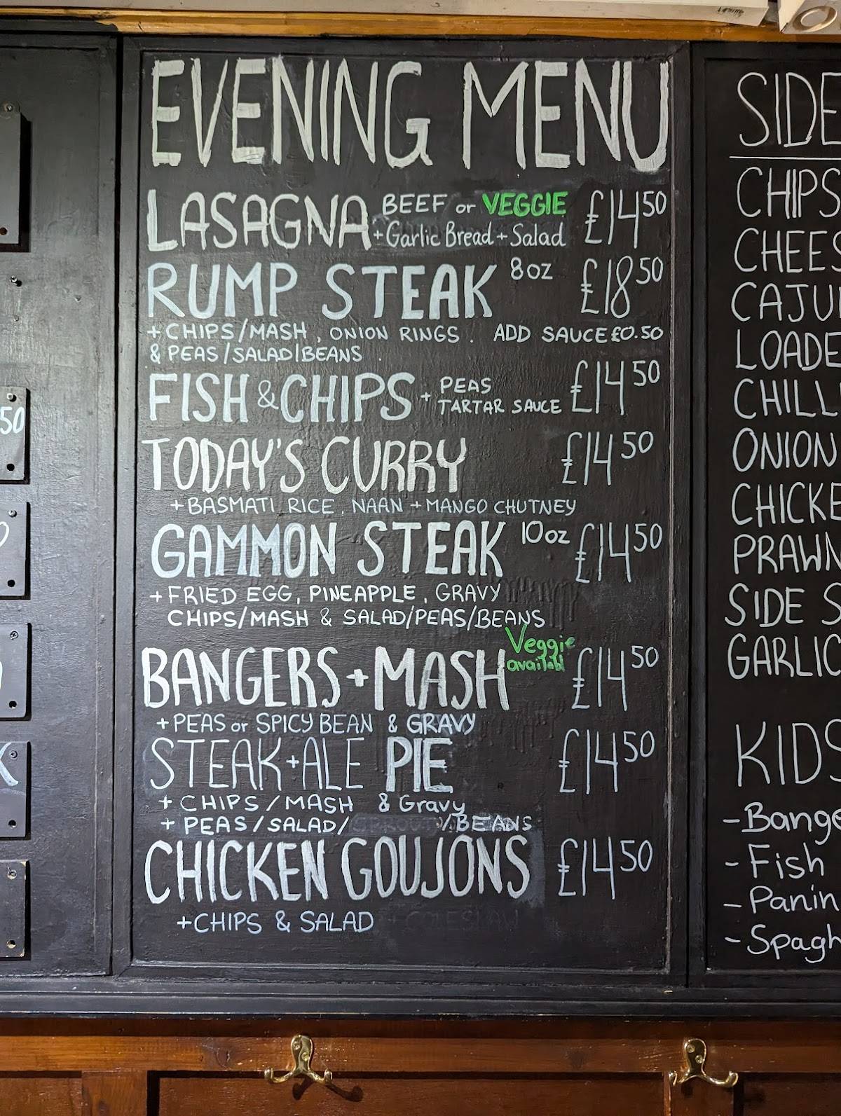 Menu at The Ancient Mariner pub & bar, Nether Stowey