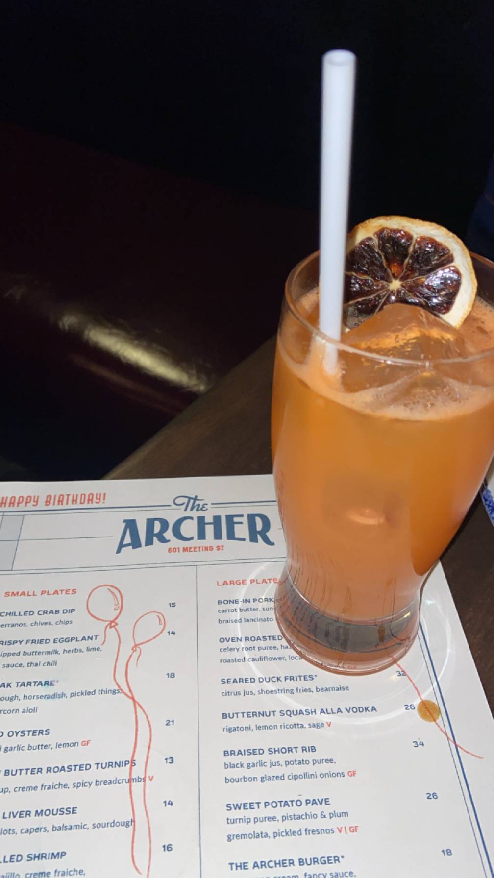 Menu at The Archer pub & bar, Charleston