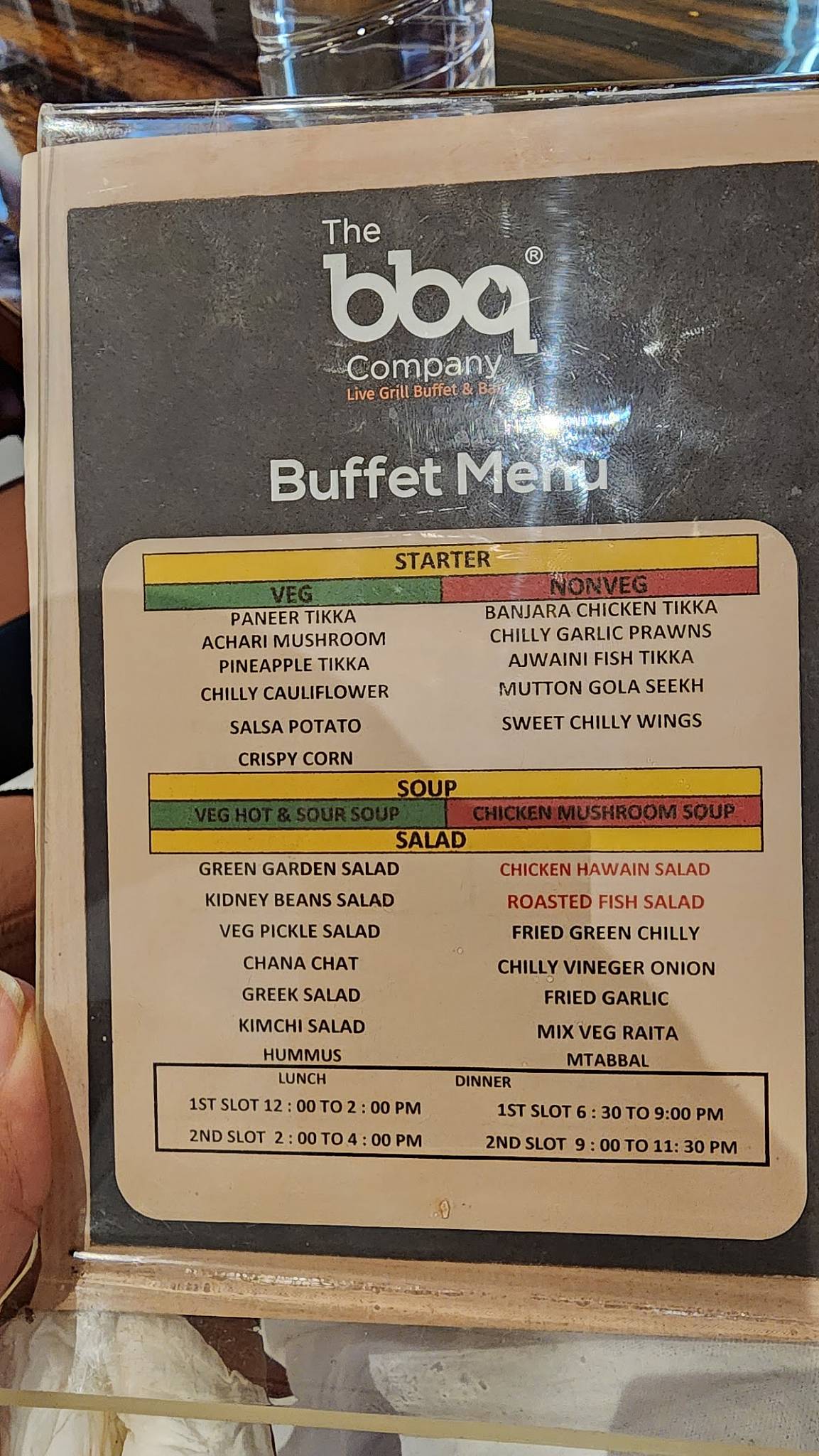Menu at The BBQ Company - Indian Barbeque Restaurant, UAE