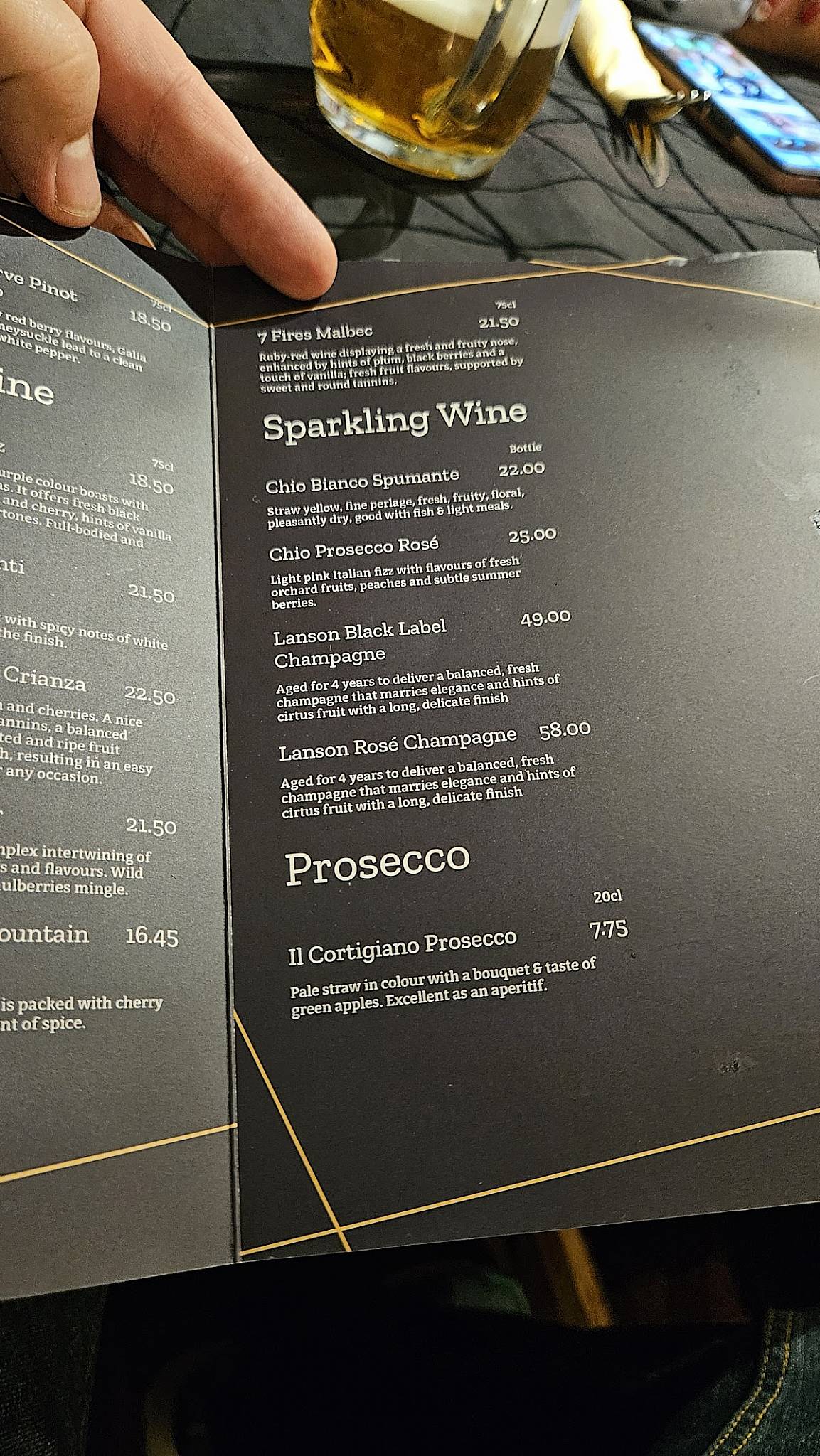 Menu at The Barge & Bottle, Sleaford