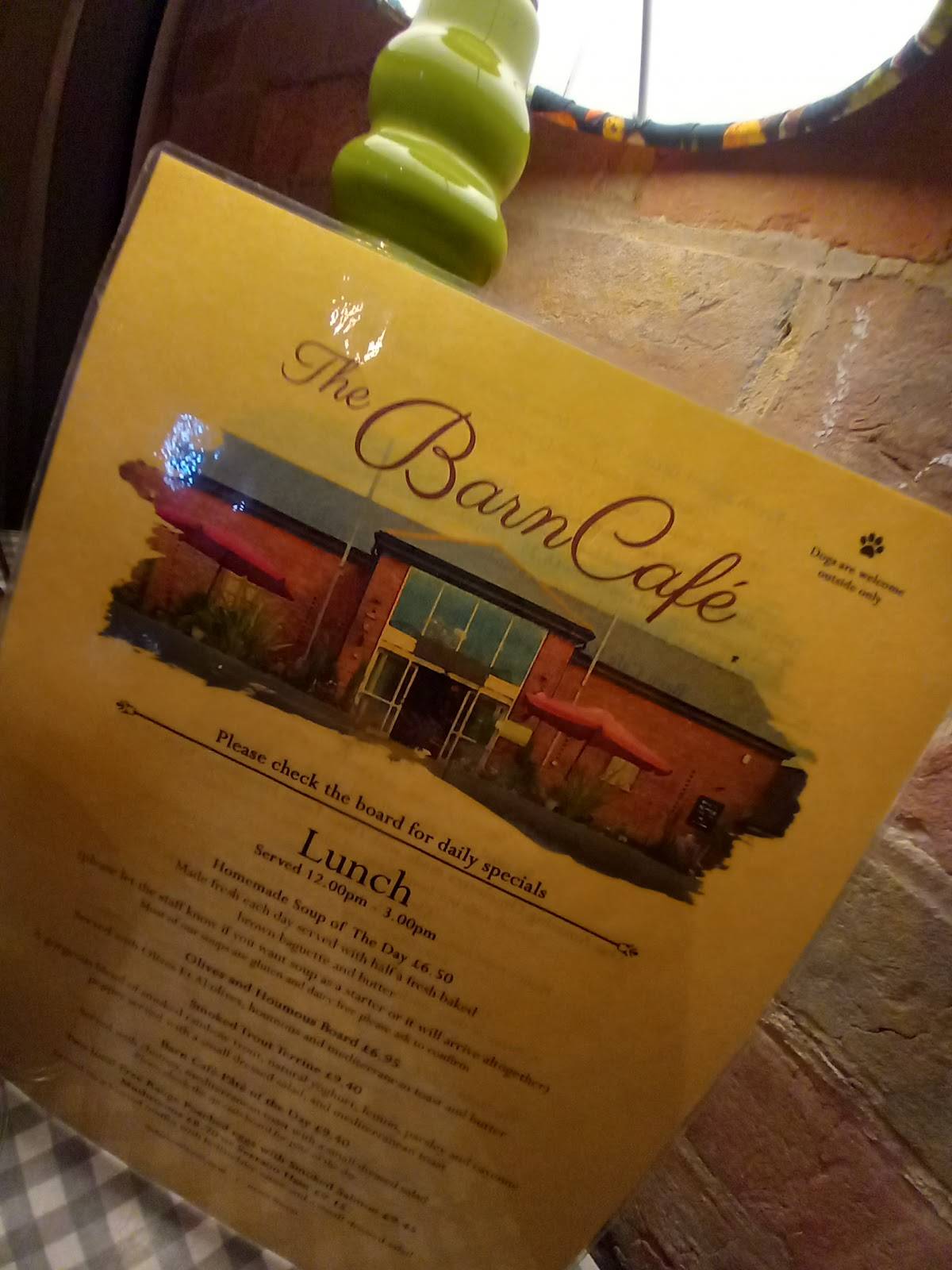 Menu at The Barn Cafe Dorset, Lytchett Minster