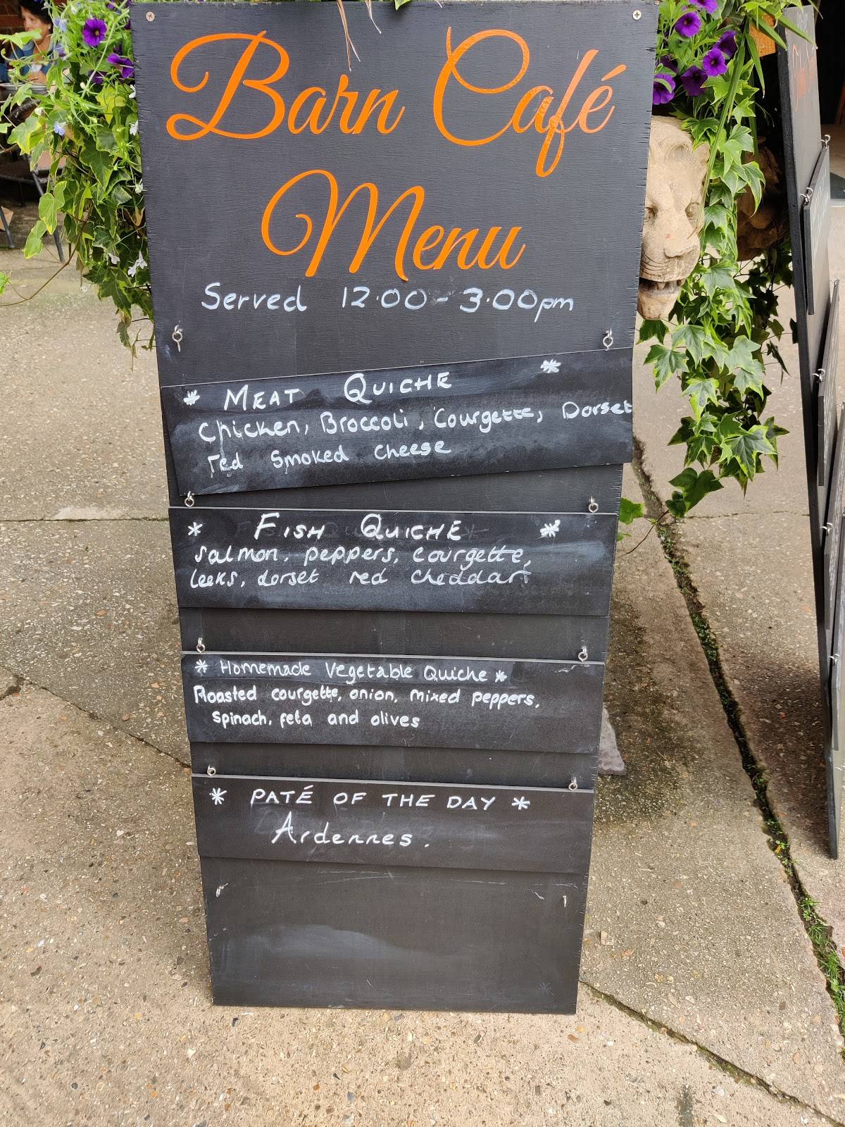 Menu at The Barn Cafe Dorset, Lytchett Minster