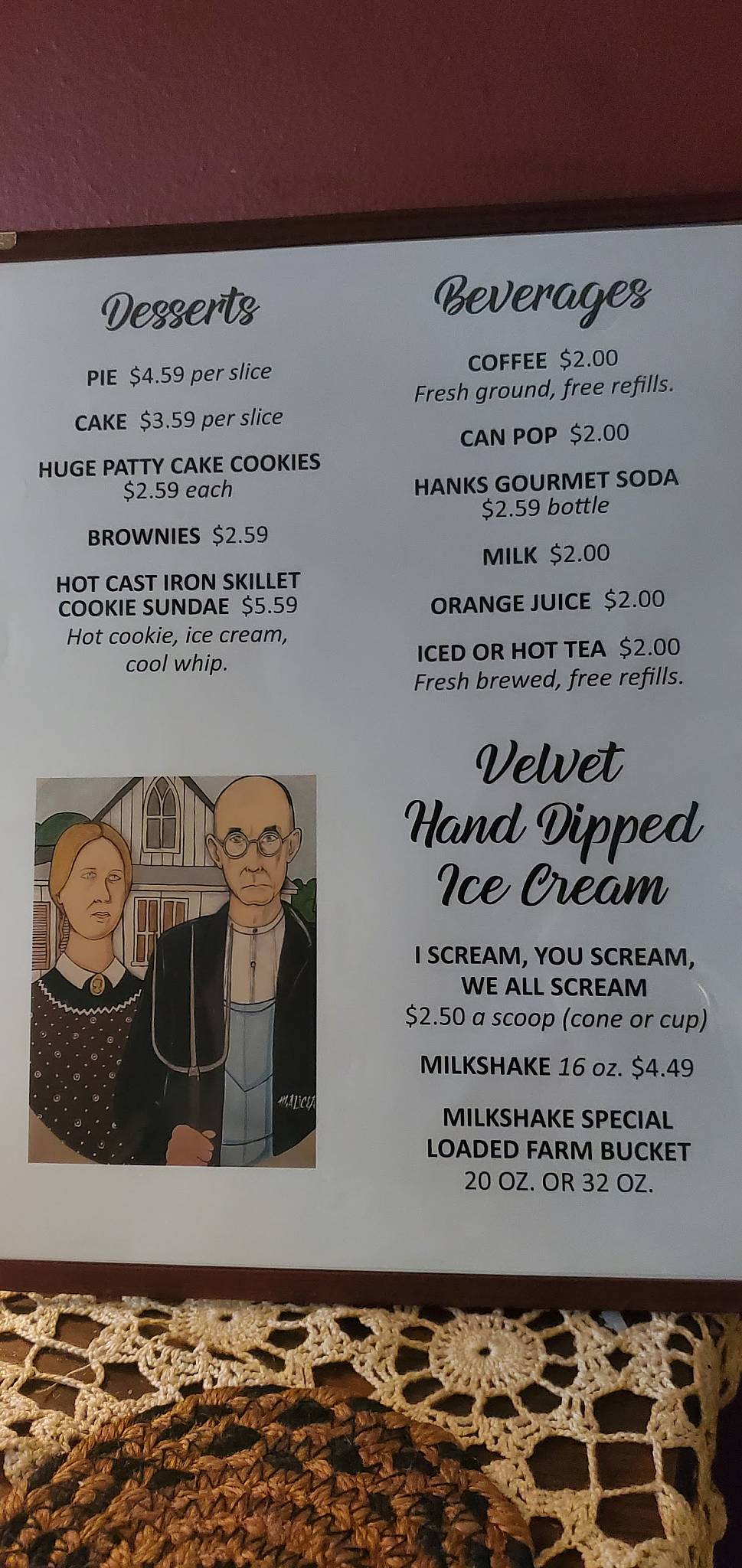 Menu at The Barnyard Deli and More, Moundsville