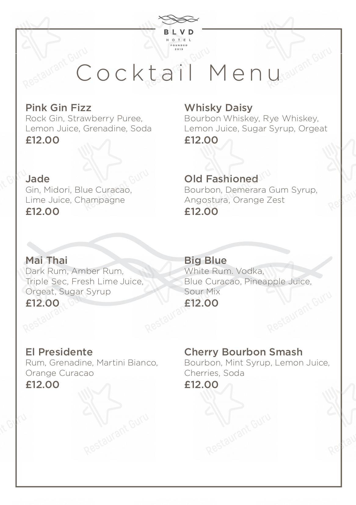 Menu at The Beachside Restaurant, Blackpool
