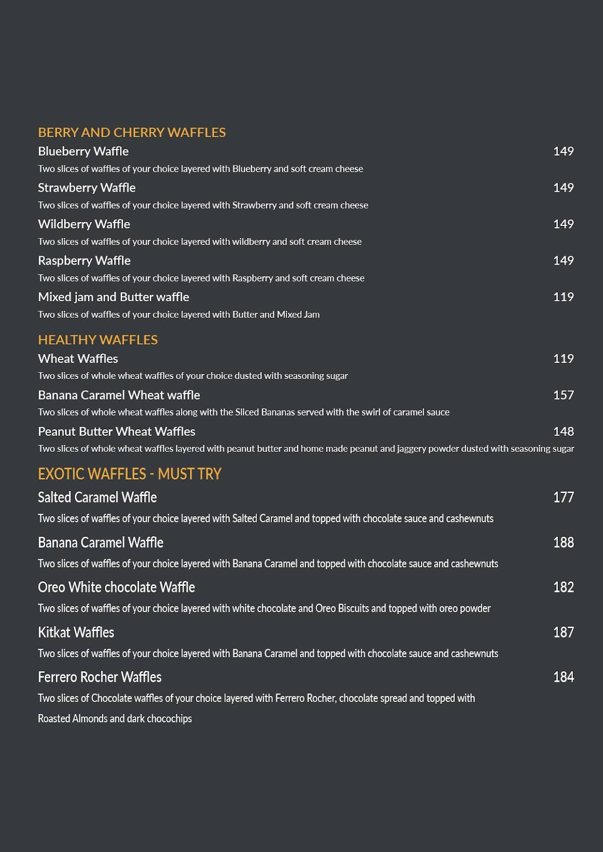 Menu at The Belgian Waffle Cafe - Porur, Chennai, Shop no 2