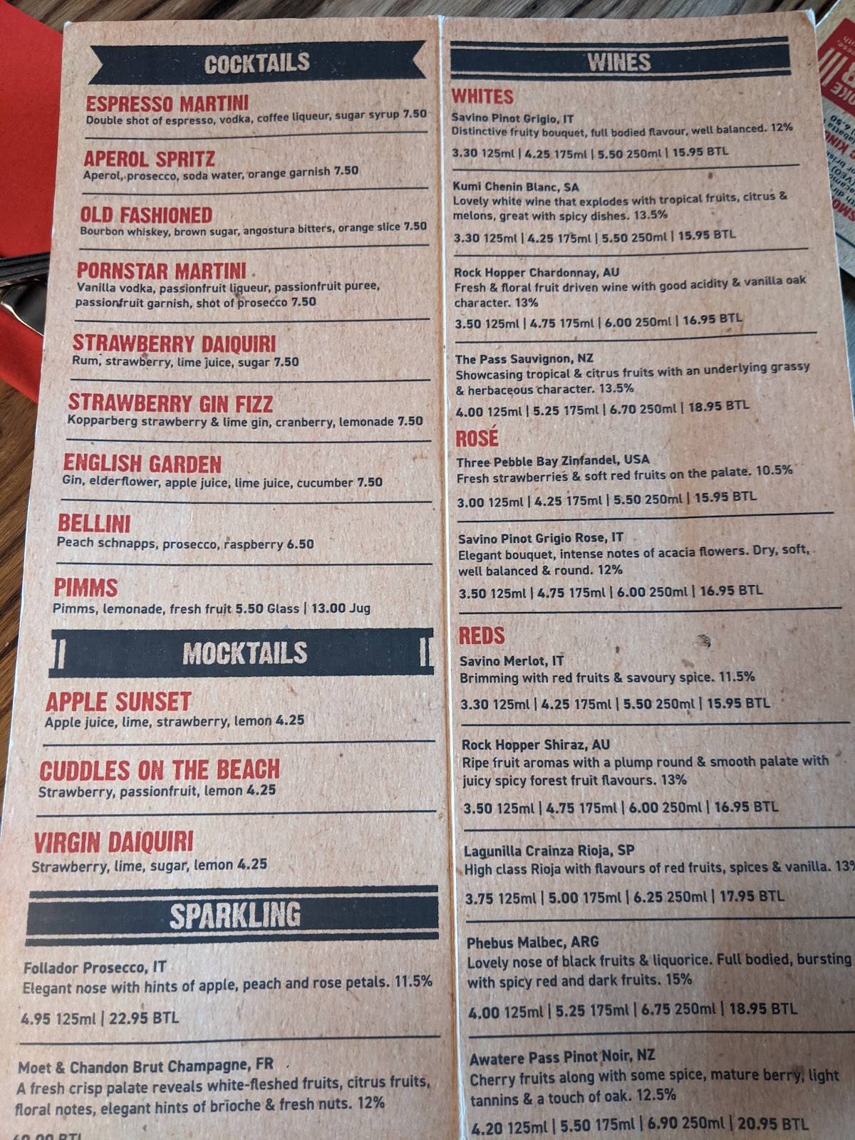 Menu at The Big Smoke - Rotherham restaurant, Rotherham