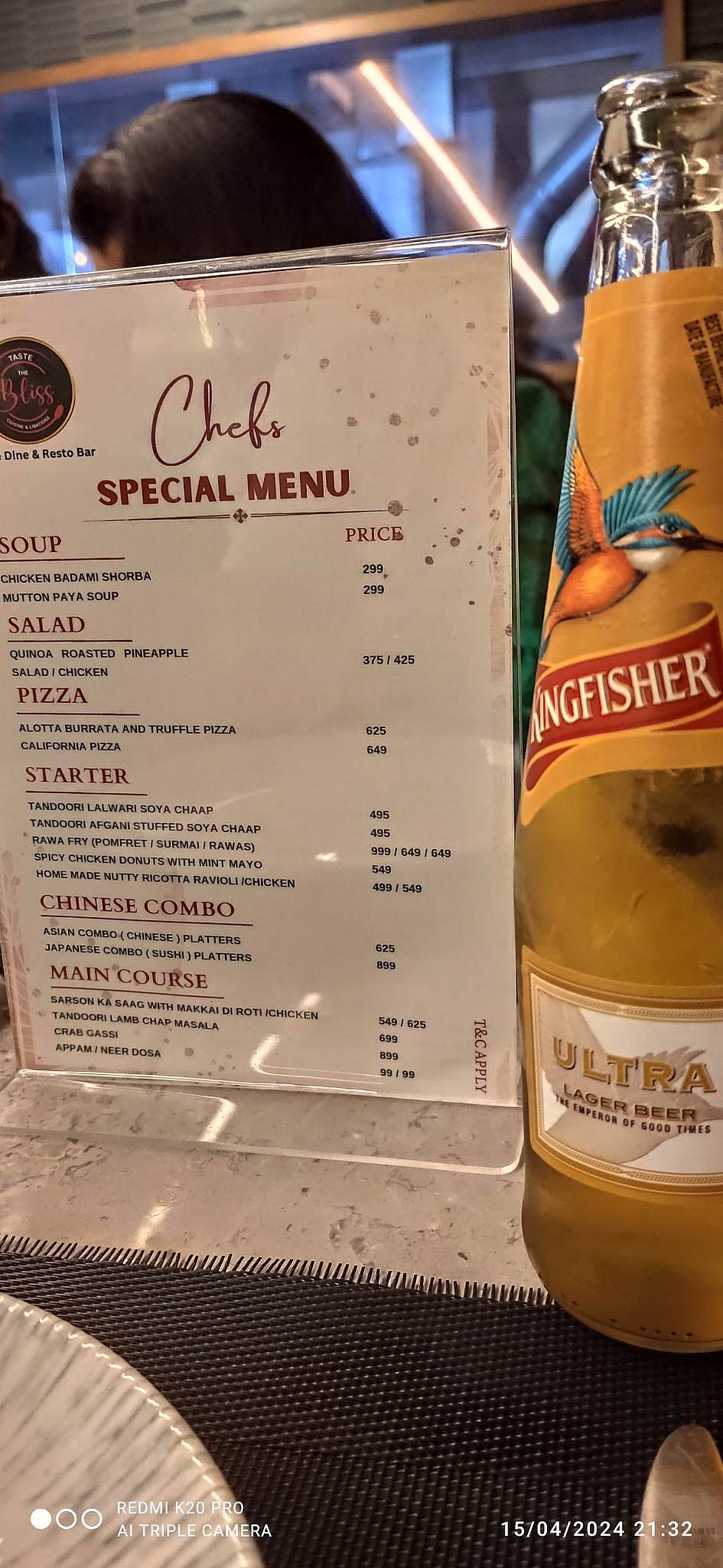 Menu at The Bliss Cuisine & Libations, Fine Dine, Mumbai