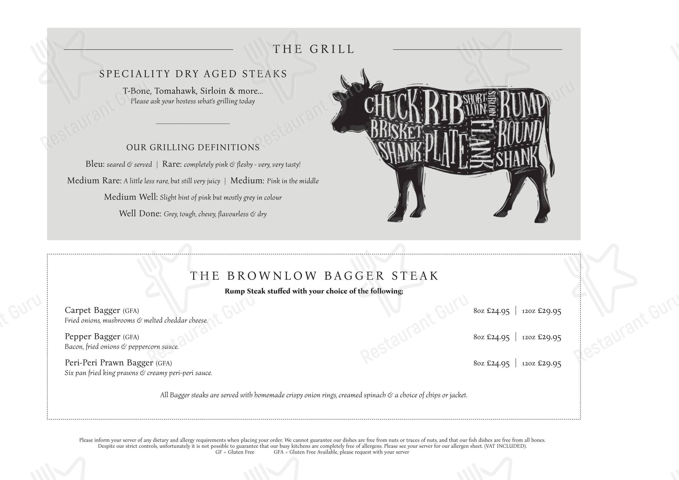 Menu at The Brownlow Inn pub & bar, Congleton, Brownlow Heath Ln