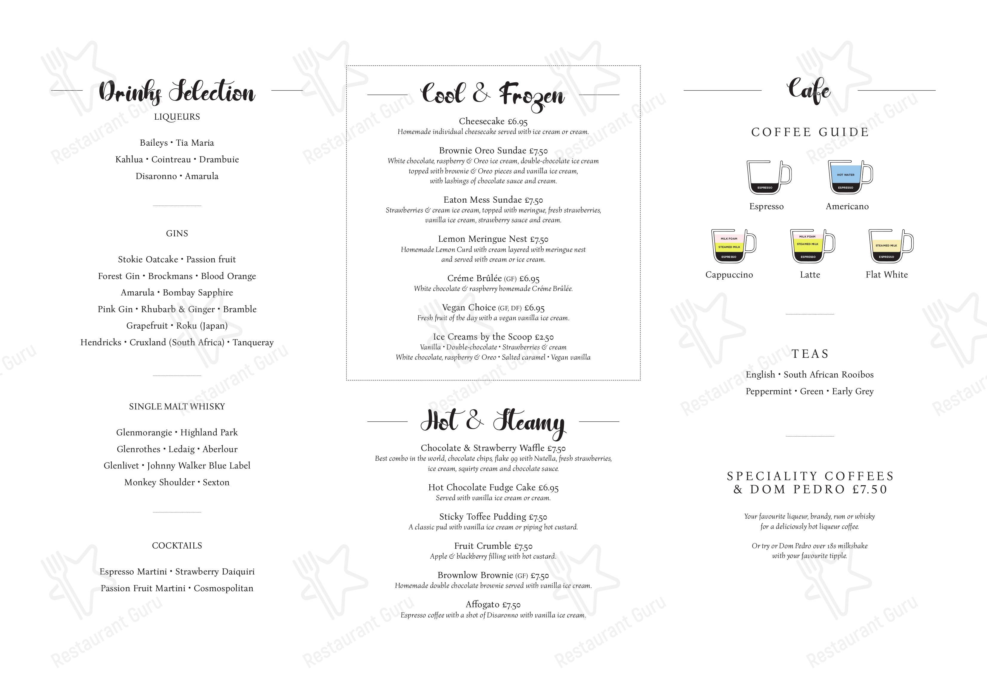Menu at The Brownlow Inn pub & bar, Congleton, Brownlow Heath Ln