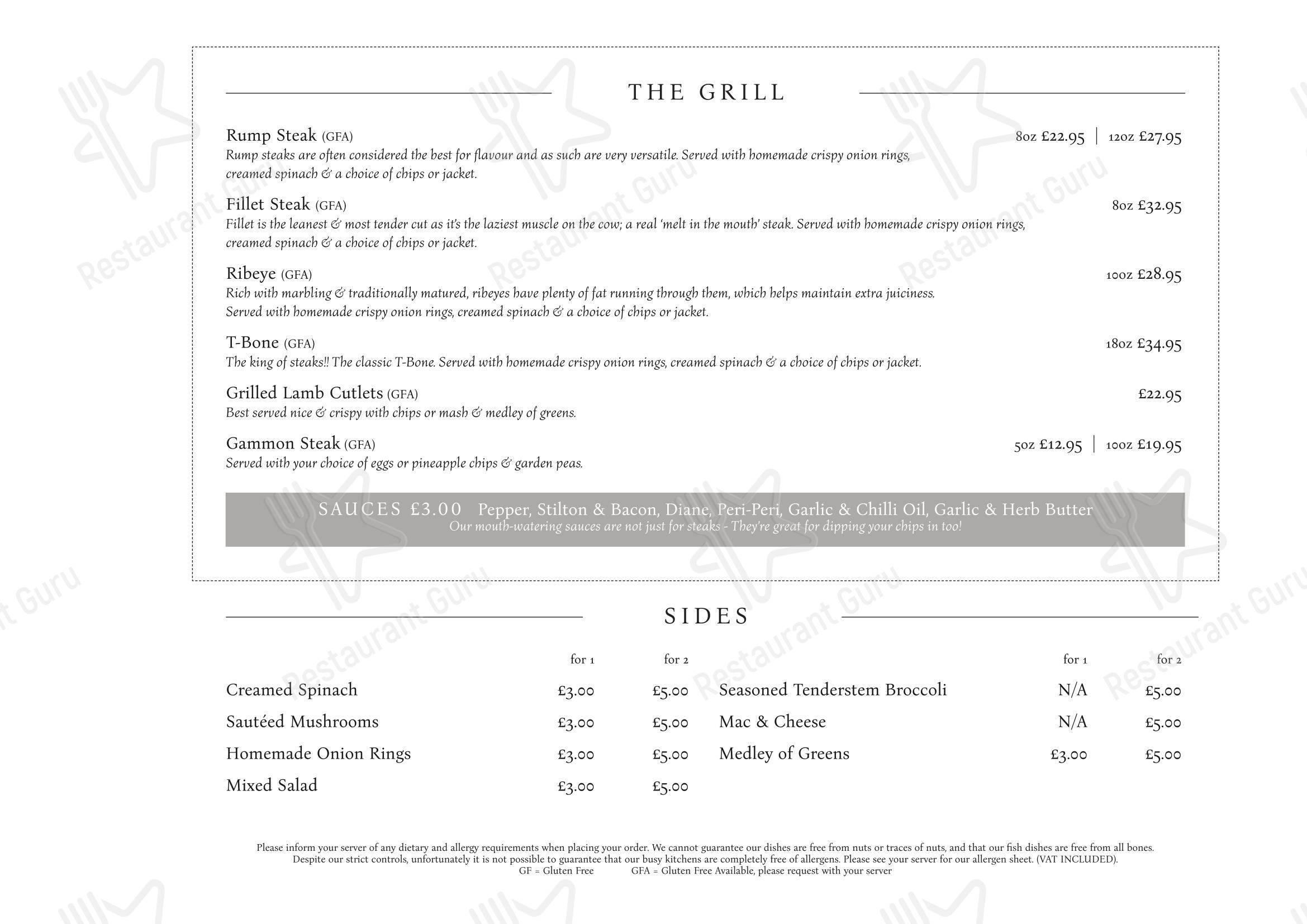 Menu at The Brownlow Inn pub & bar, Congleton, Brownlow Heath Ln