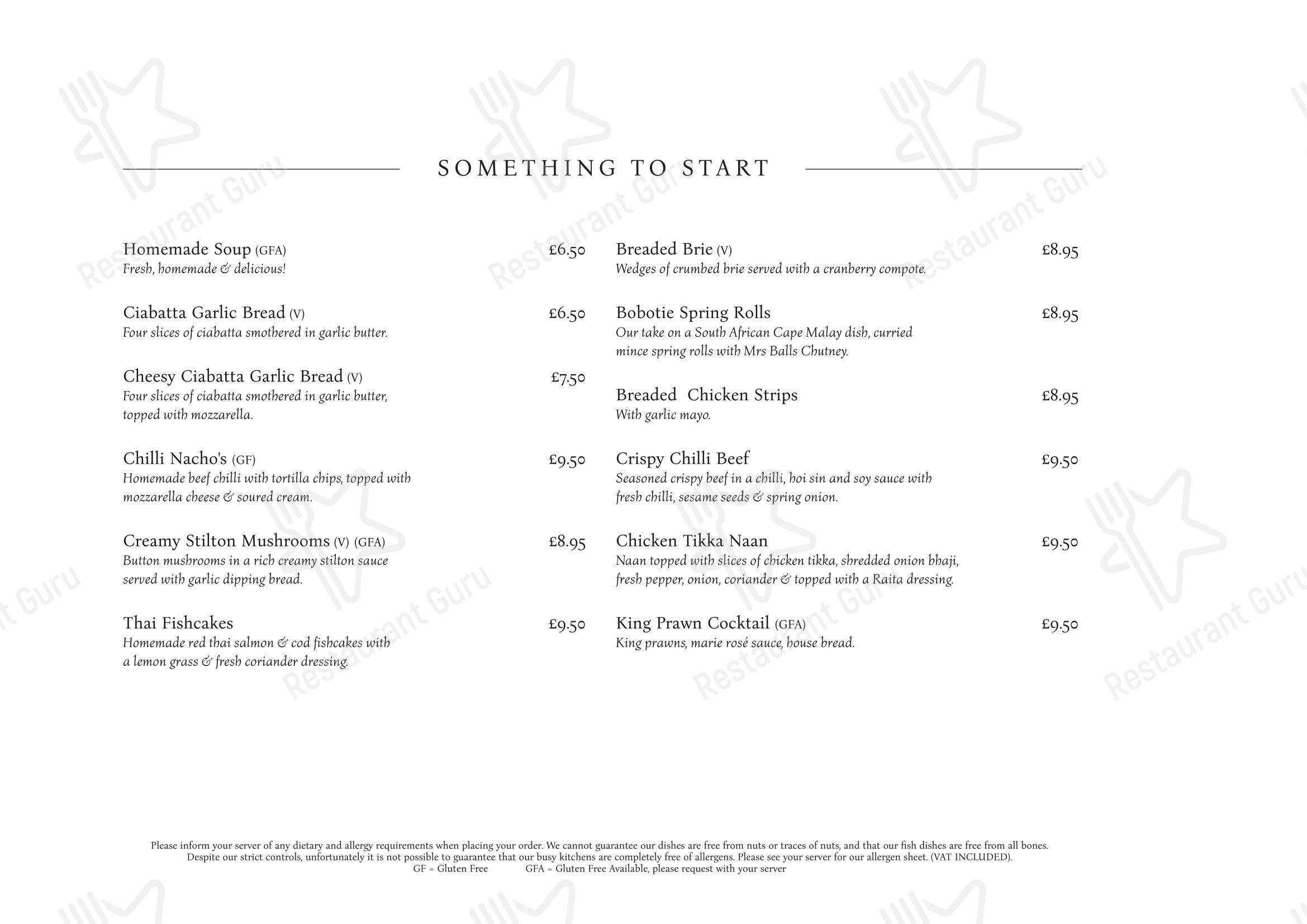 Menu at The Brownlow Inn pub & bar, Congleton, Brownlow Heath Ln