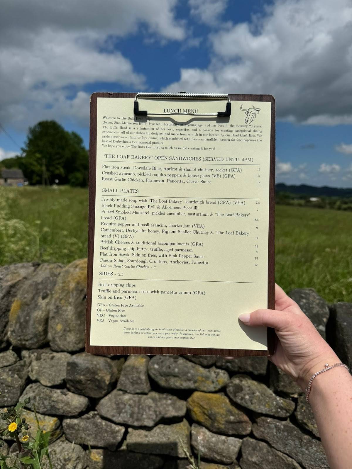 Menu at The Bulls Head Belper pub & bar, Belper