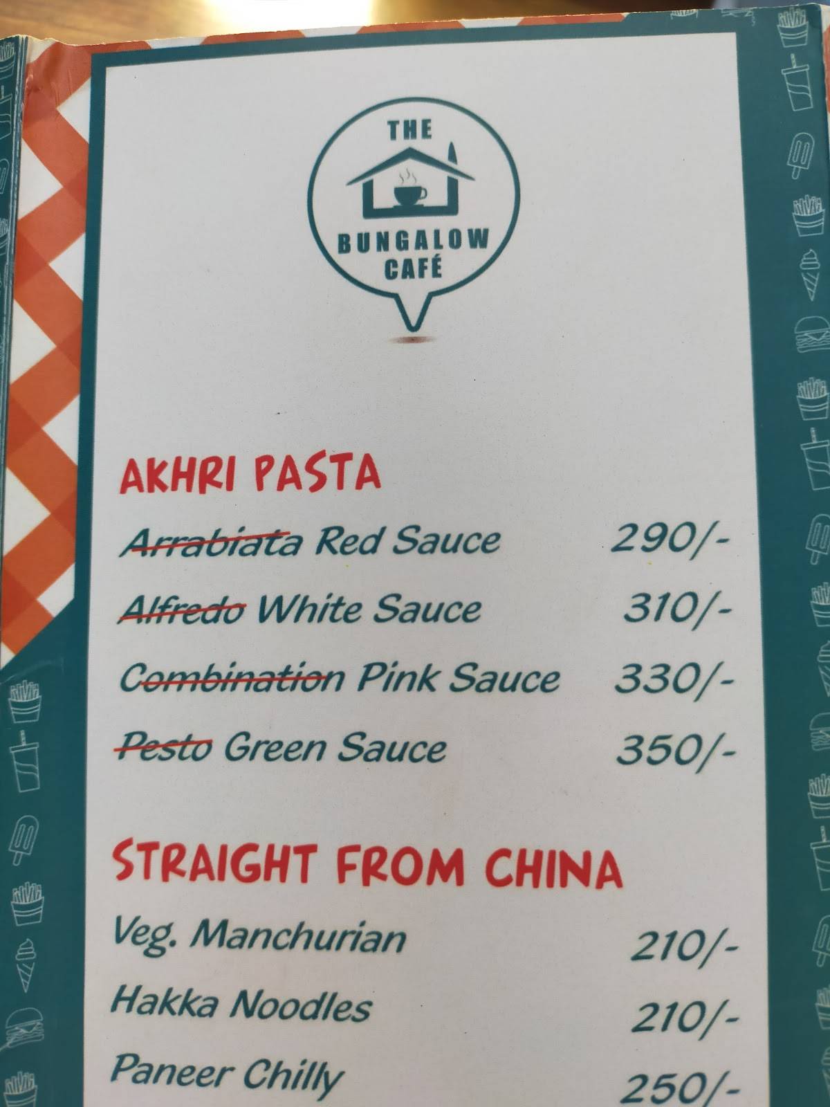 Menu at The Bungalow Cafe, Surat
