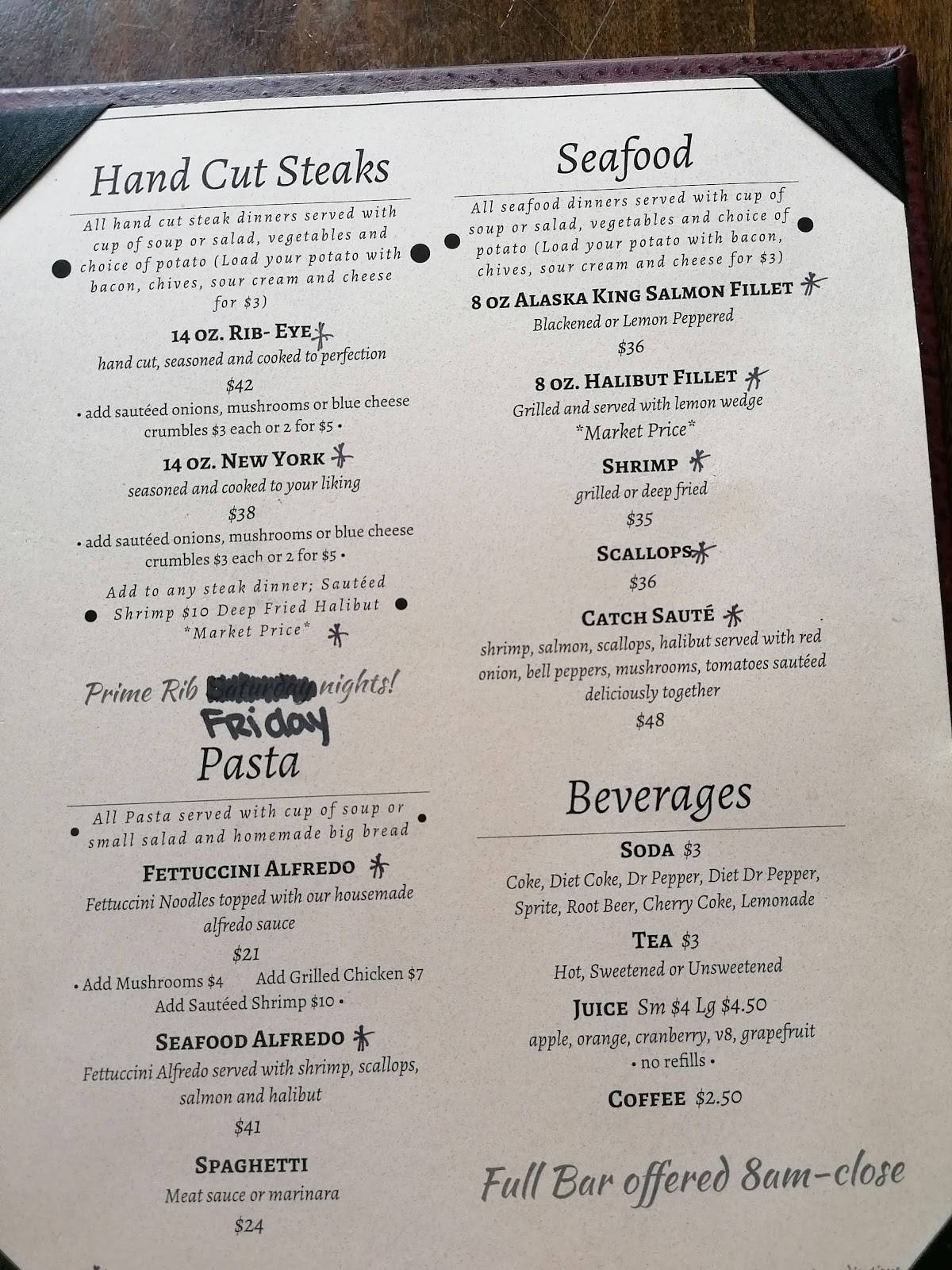 Menu at The Catch Restaurant and Bar, Soldotna