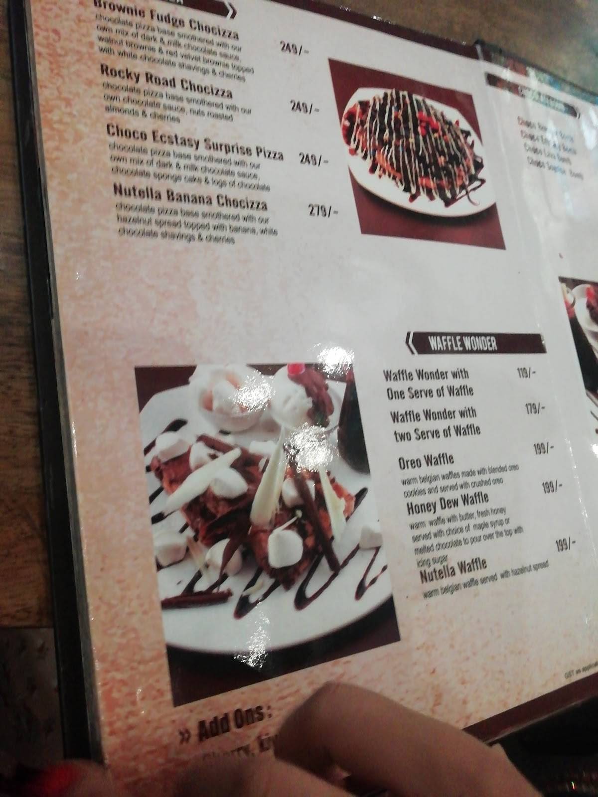 Menu at The Chocolate Room, Mathura